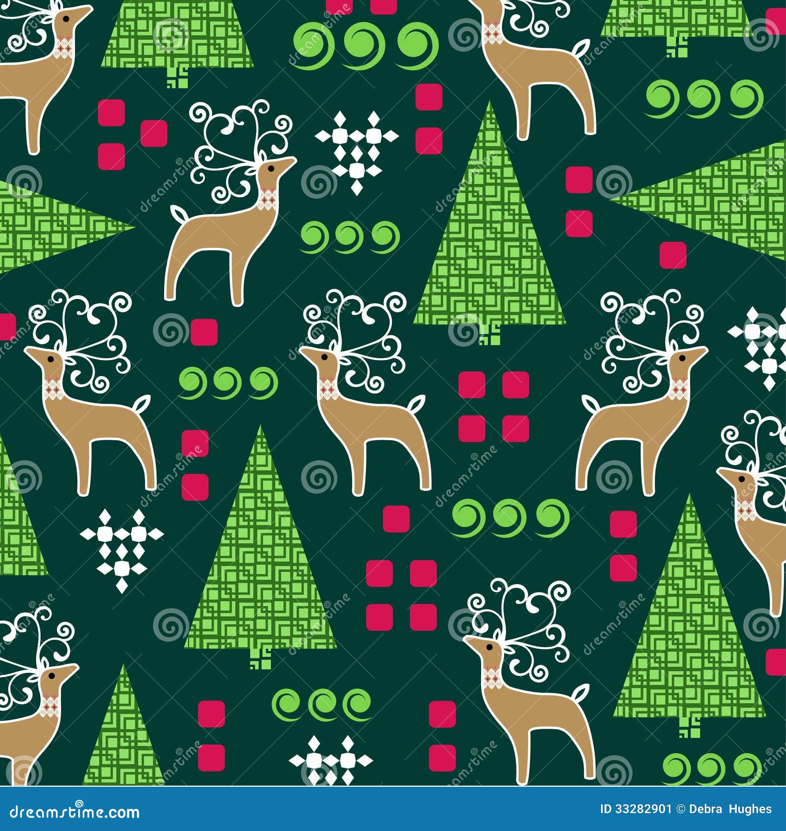 Whimsical Christmas Pattern Stock Vector - Illustration of abstract ...