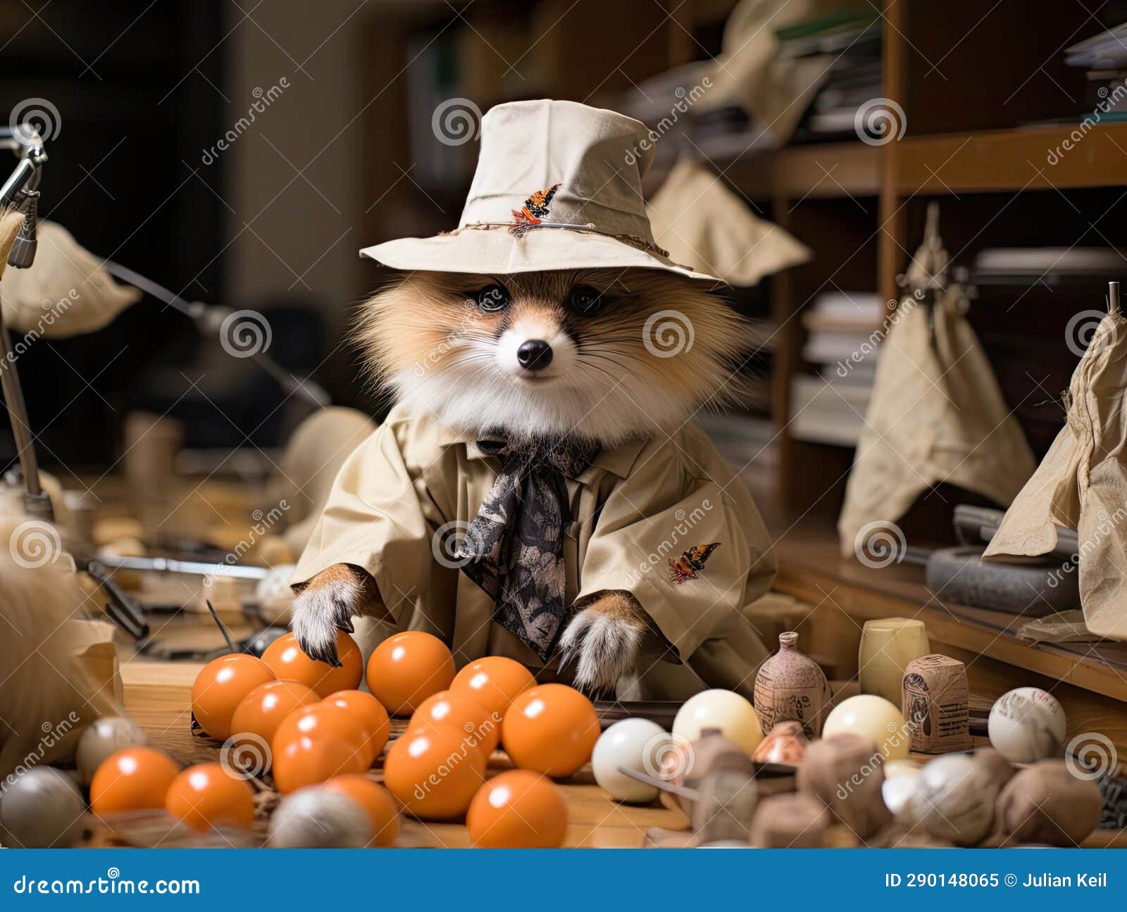 Fox Professor Instructing Ducks Straighton Shot Stock Illustration ...