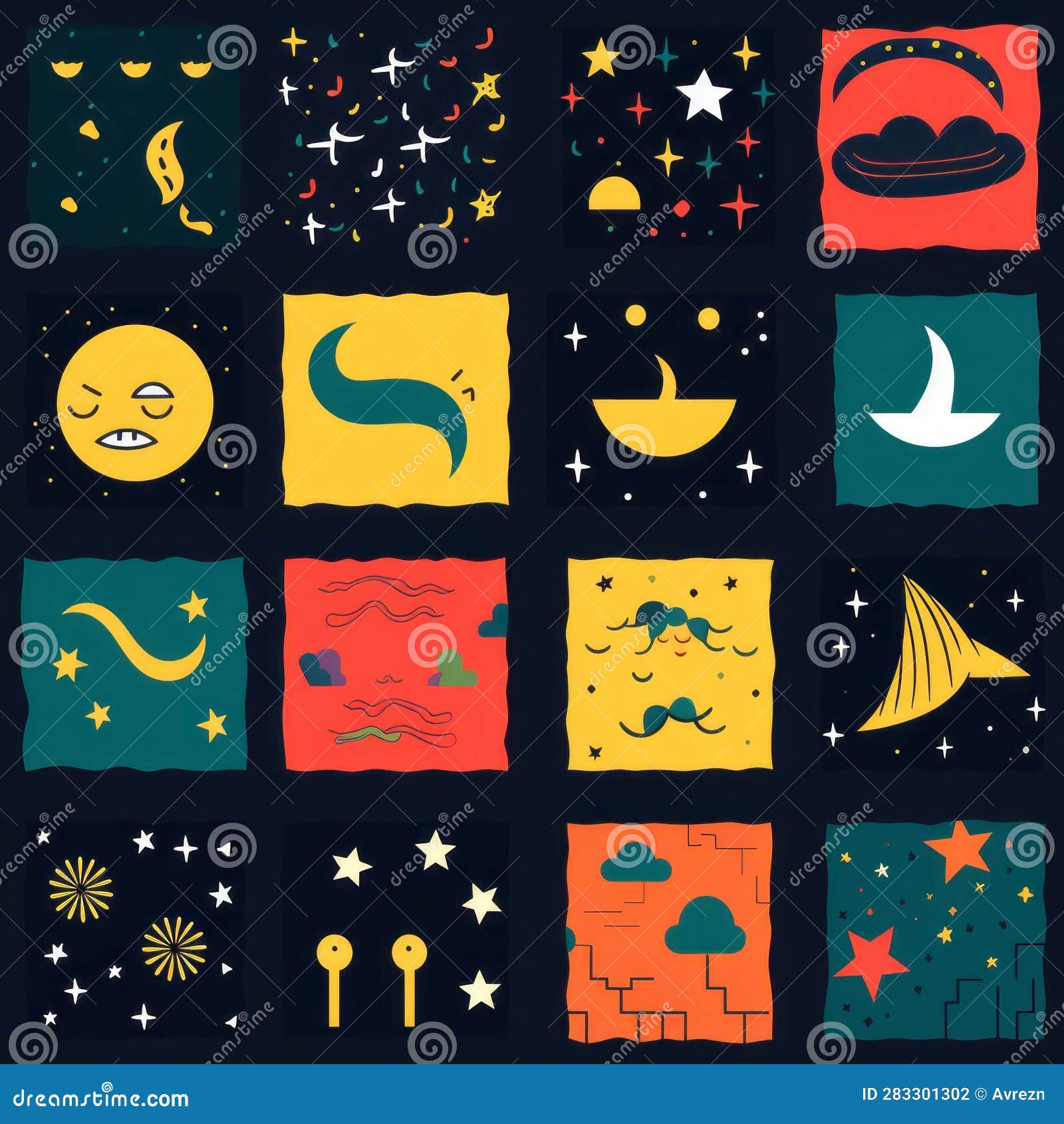Whimsical Clipart Styled Seamless Pattern for Delightful Designs ...