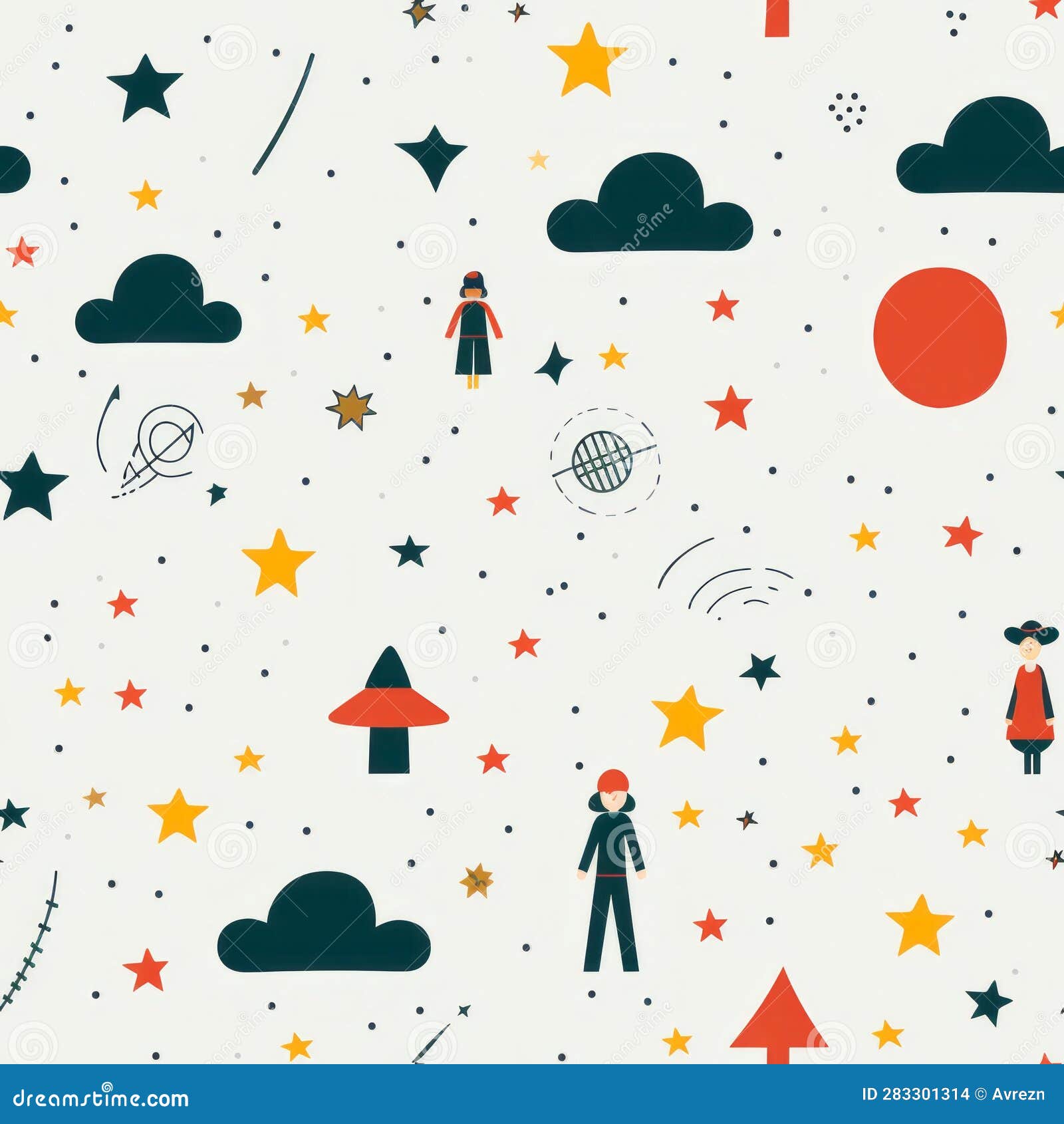 Whimsical Clipart Styled Seamless Pattern for Delightful Designs ...