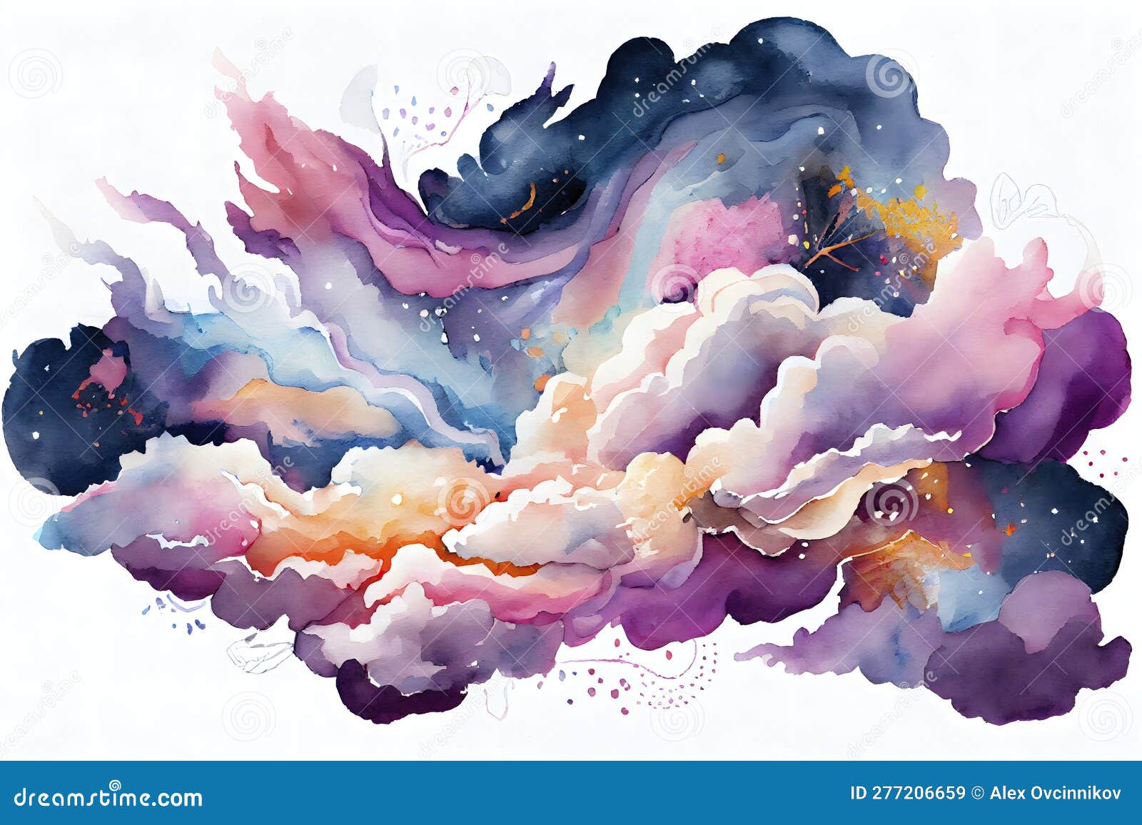 Whimsical Cosmic Clouds on White Background for Creative Projects ...