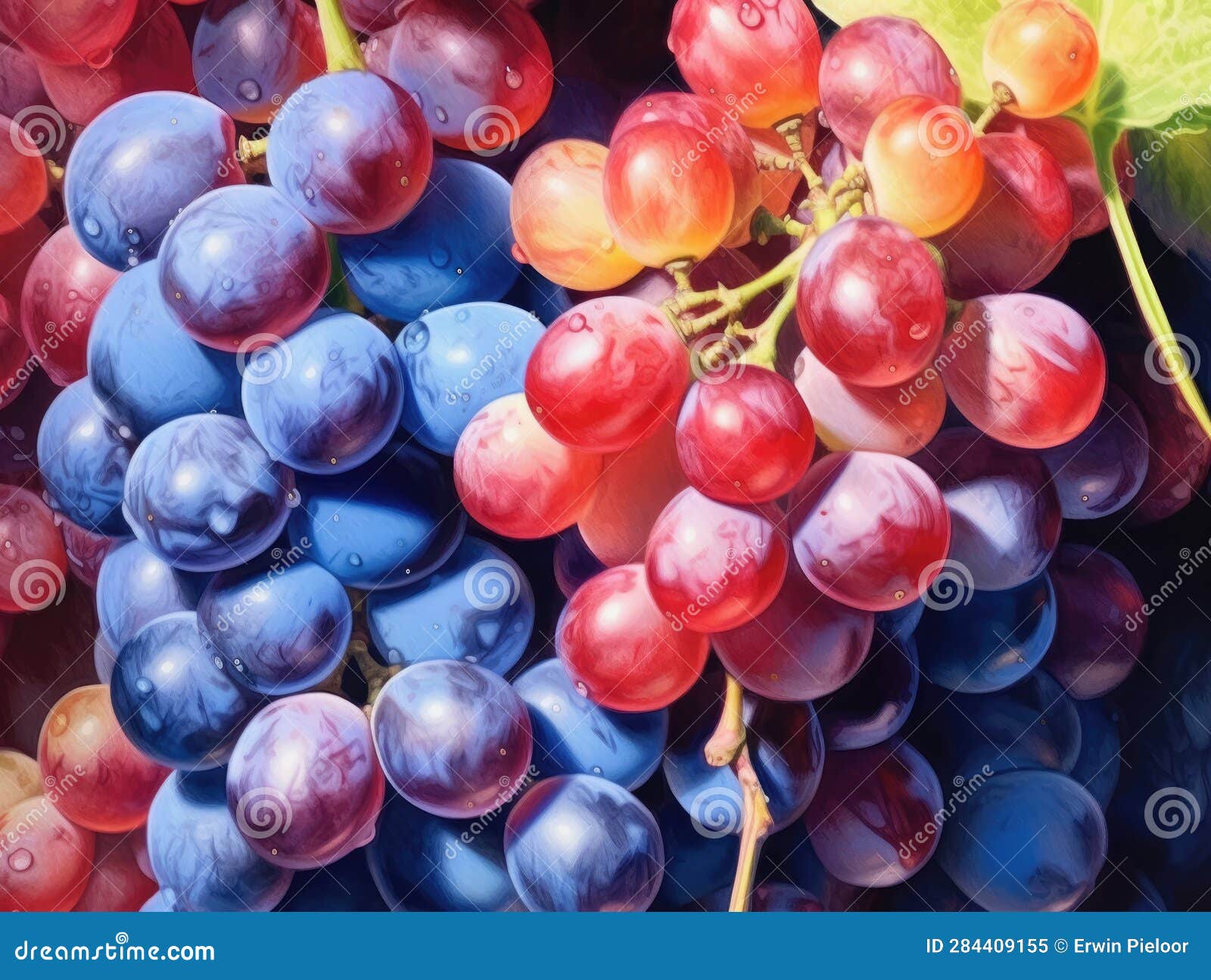 Whimsical and Creative Grape Watercolor Artwork Stock Illustration ...