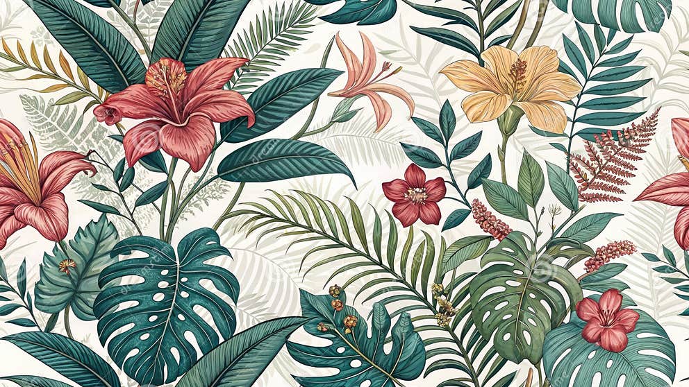 A Whimsical and Distorted Botanical Garden Surreal Psychedelic Patterns ...