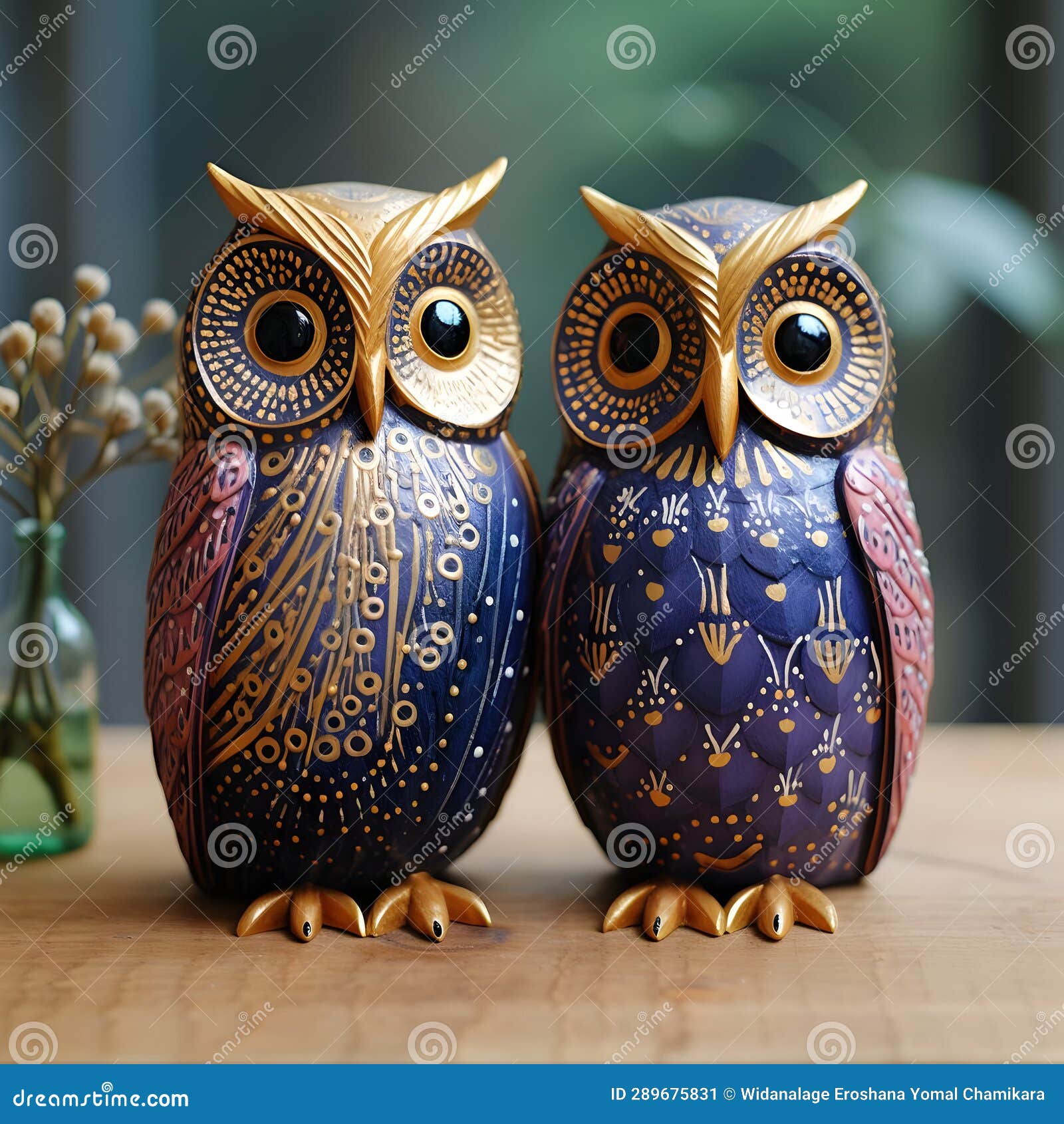 Whimsical Duo: Owls in the Artistry of Inga Palzer Stock Illustration ...