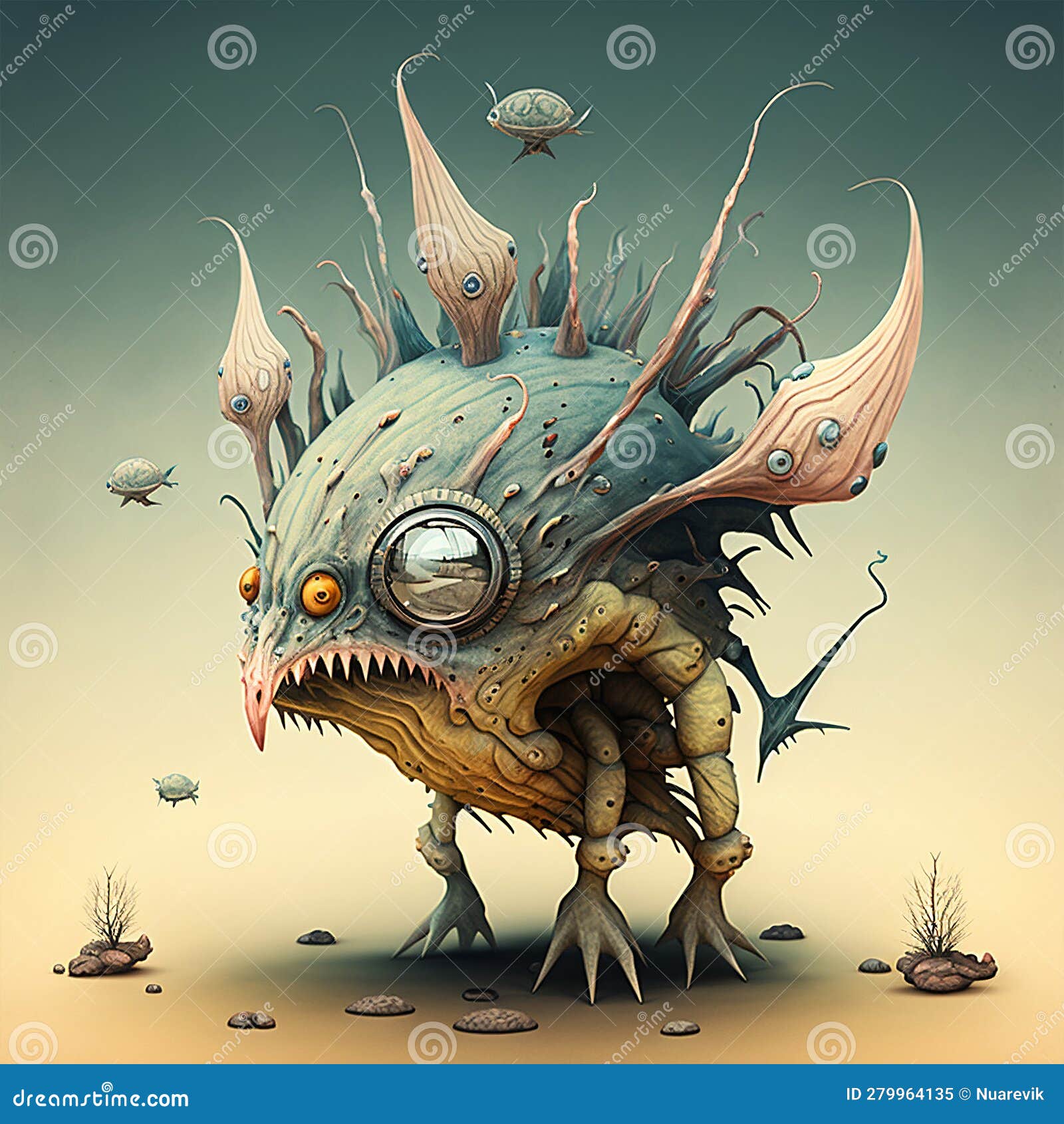 Whimsical Fantasy Animals Monsters Clones Portrait Watercolor ...