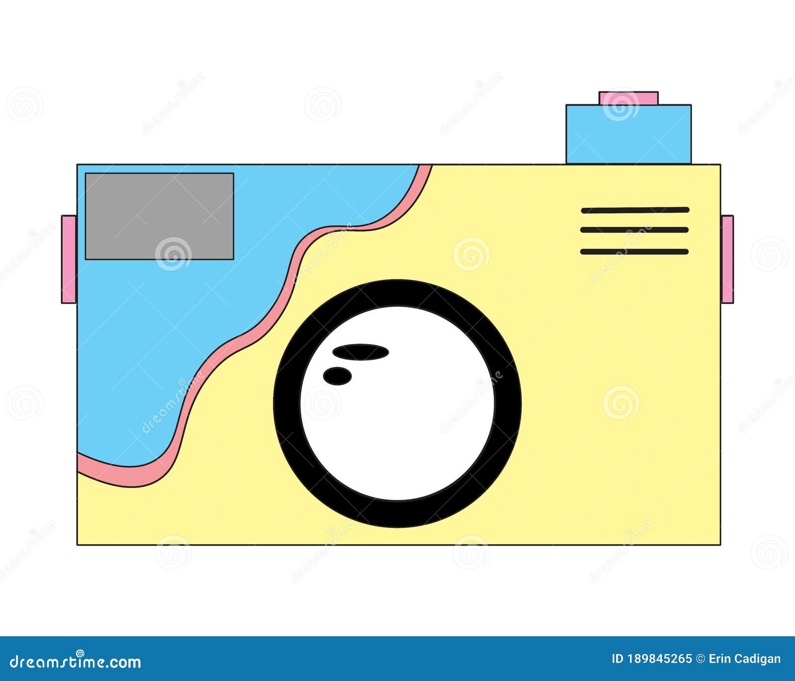 Whimsical Flat Illustration Camera Stock Illustration - Illustration of ...