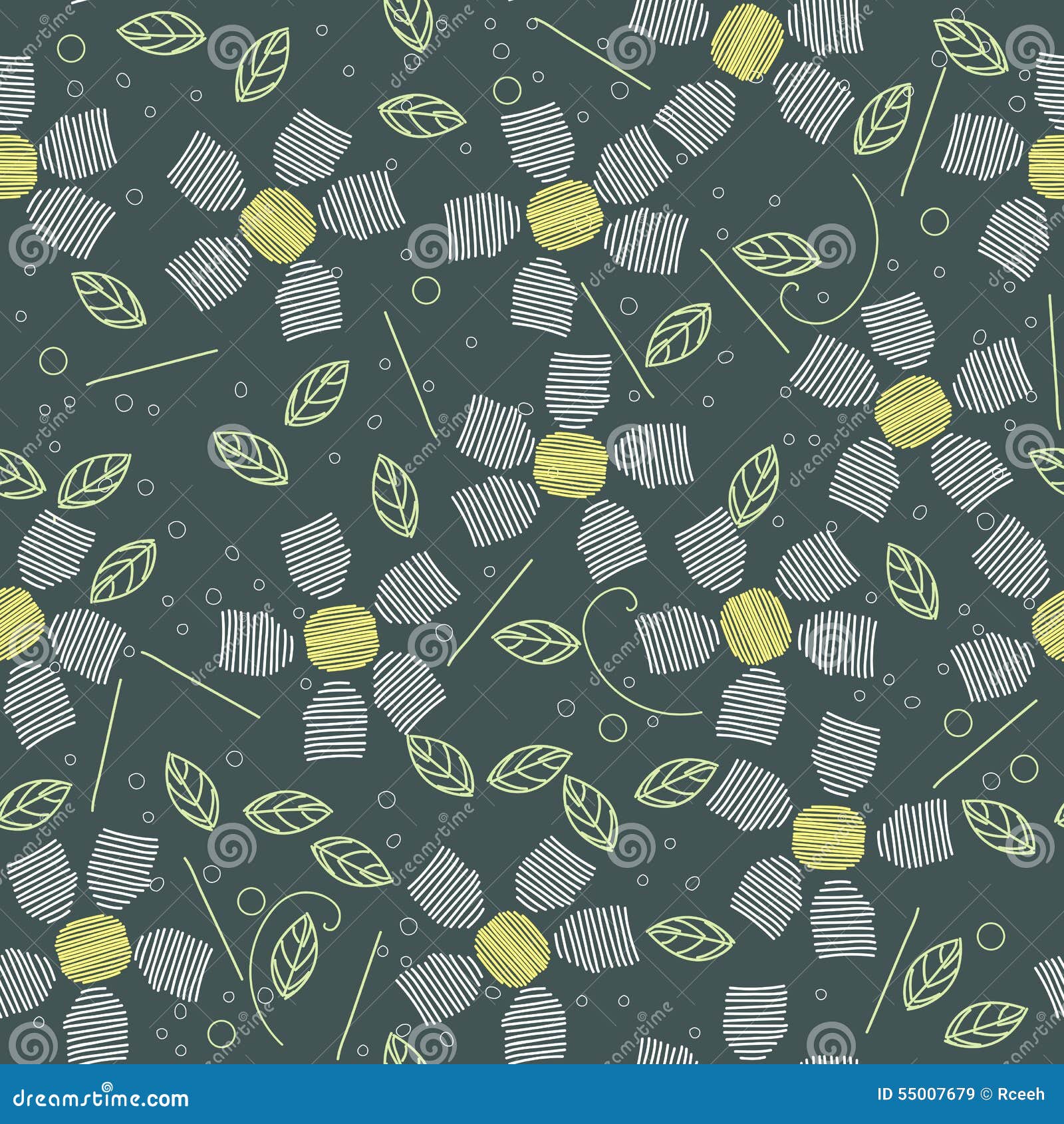 Whimsical floral pattern stock illustration. Illustration of graphic ...