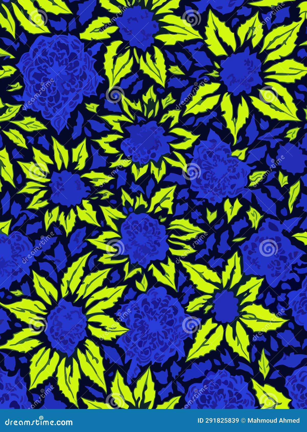 Whimsical Floral Pattern Illustration Stock Illustration - Illustration ...