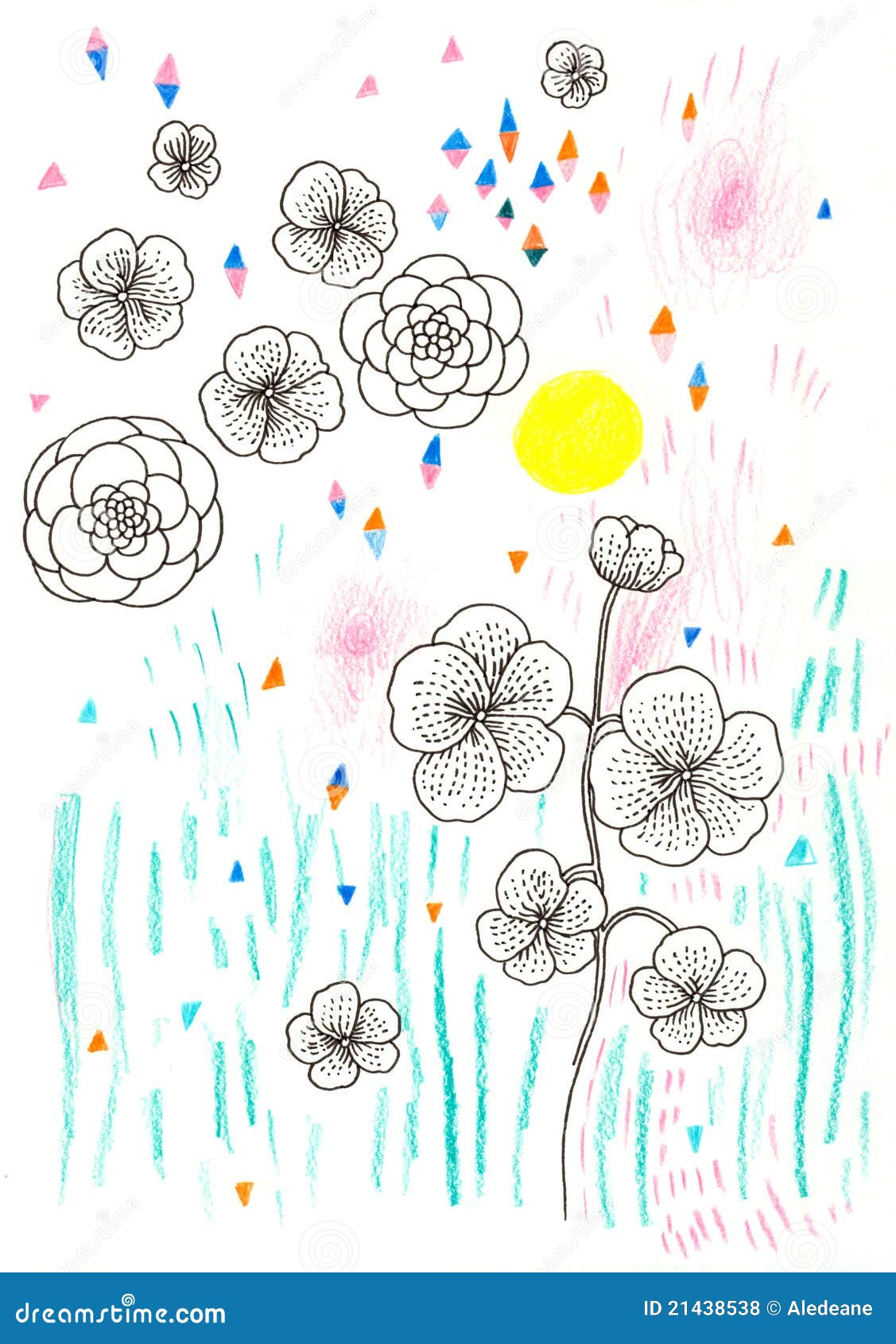 Whimsical Flowes stock illustration. Illustration of abstract - 21438538