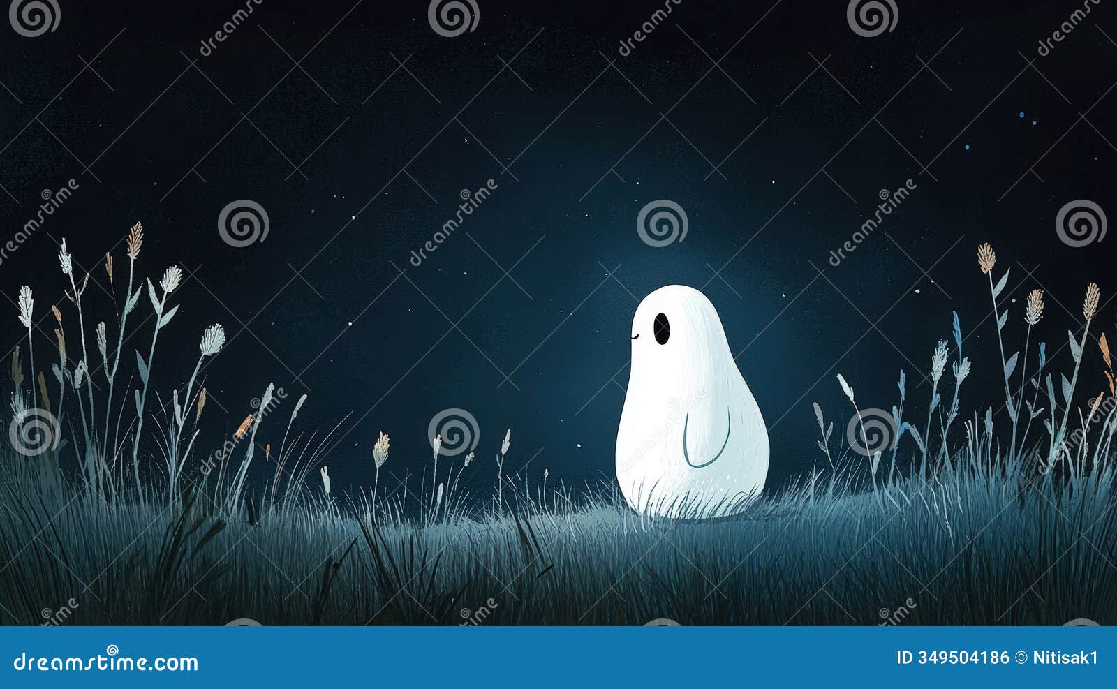 A Whimsical Ghost Figure Peeks Out From A Dense, Mysterious Jungle ...