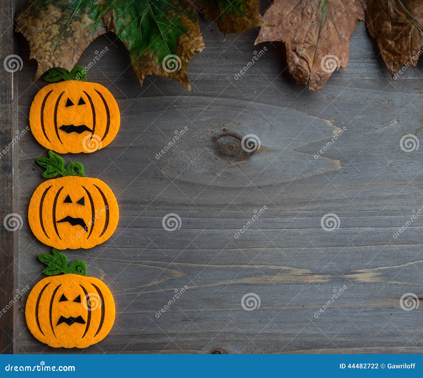 Whimsical Halloween Background Image of Handmade Felt Jack-o-lantern ...