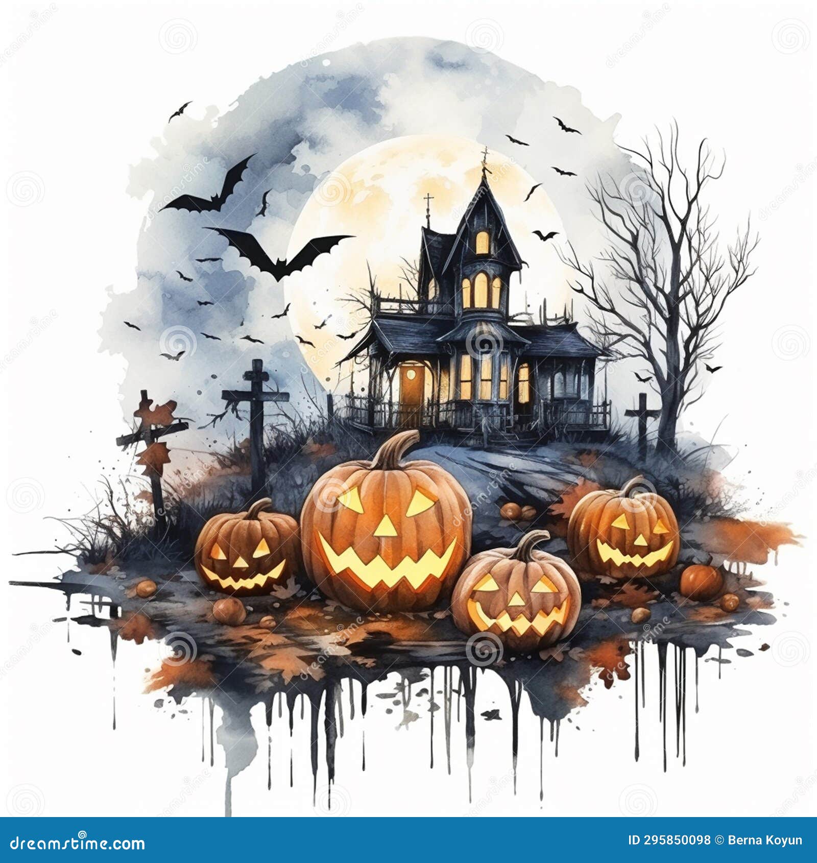 Whimsical Halloween Illustration Stock Illustration - Illustration of ...