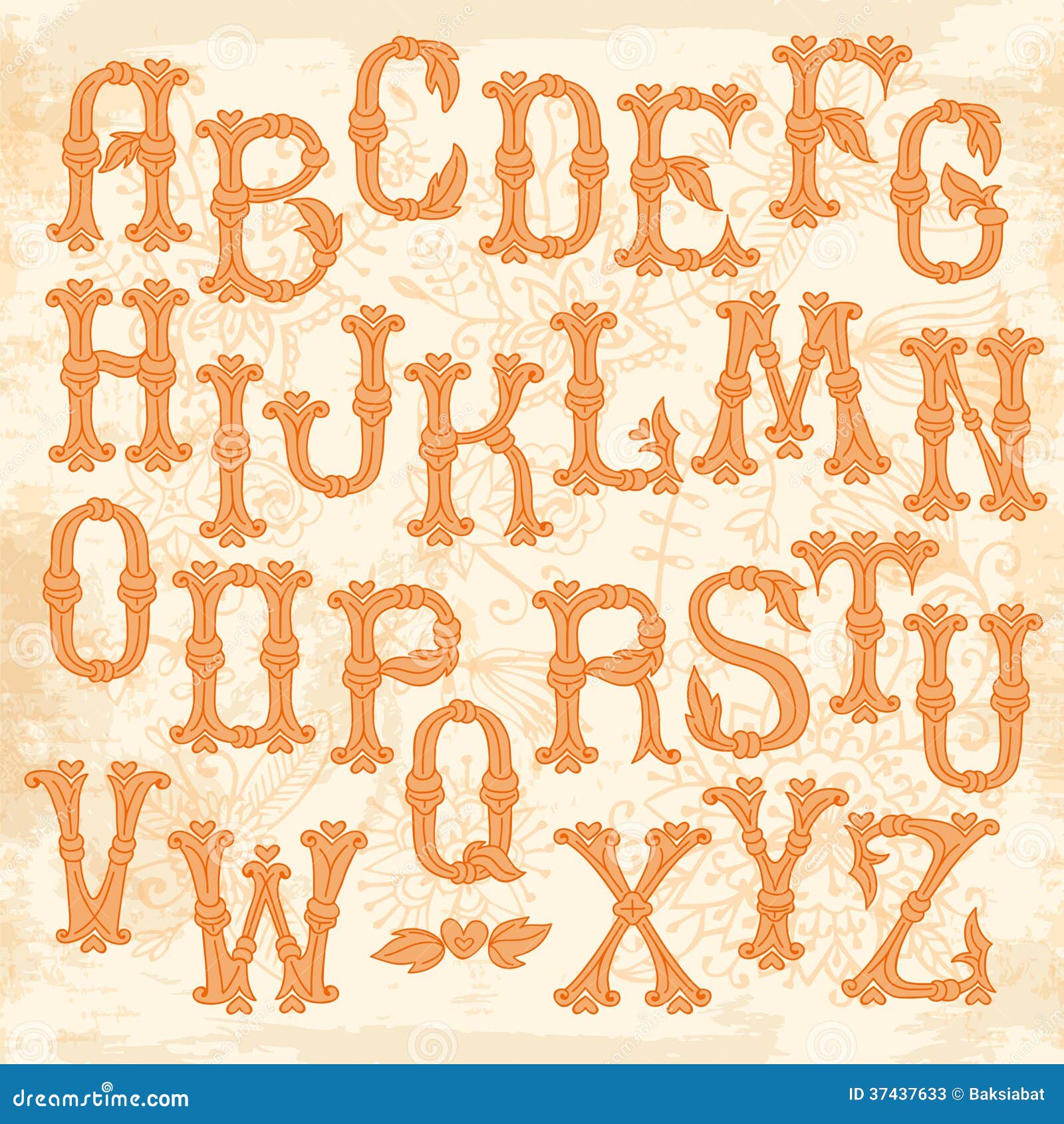 Whimsical Hand Drawn Alphabet Letters Stock Vector - Illustration of ...