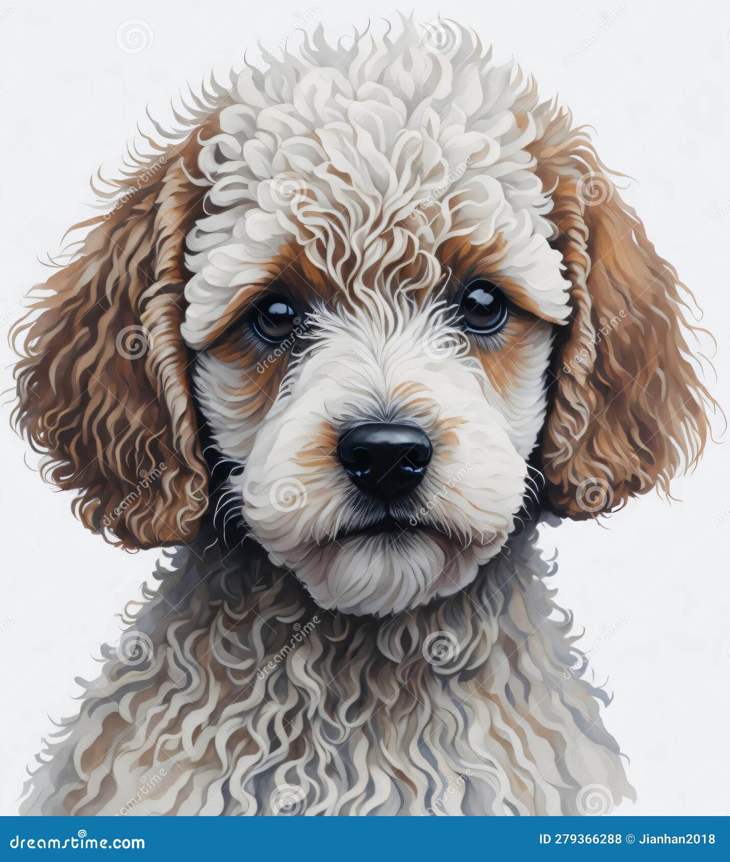 Whimsical Harmony: a Captivating Watercolor Portrait of a Cute Cavapoo ...
