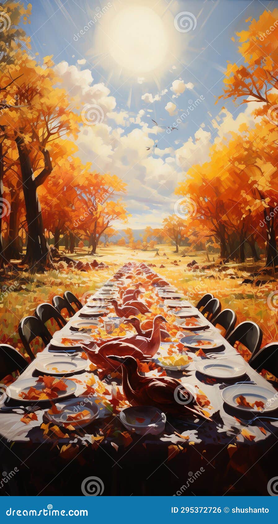 A Whimsical and Heartwarming Thanksgiving Scene, with a Cornucopia ...