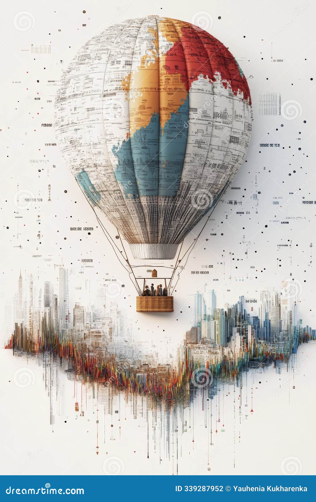 Data Voyager Balloon Adventure Stock Illustration - Illustration of ...