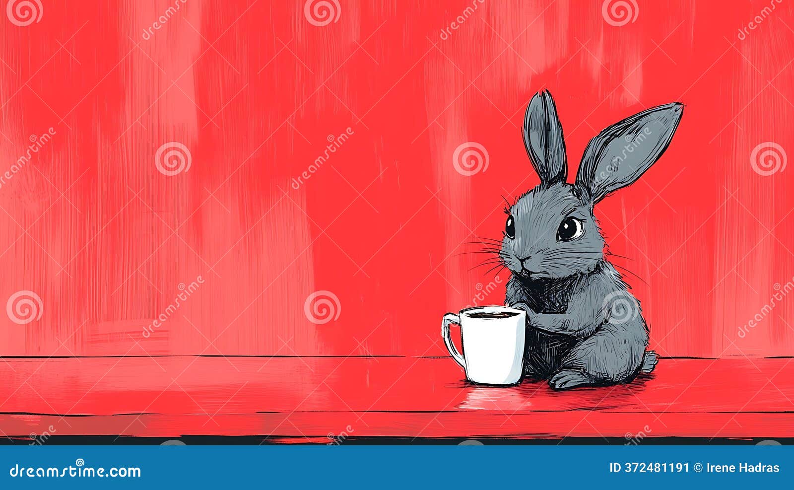 Rabbits In Coffee Shop Royalty-Free Illustration | CartoonDealer.com ...
