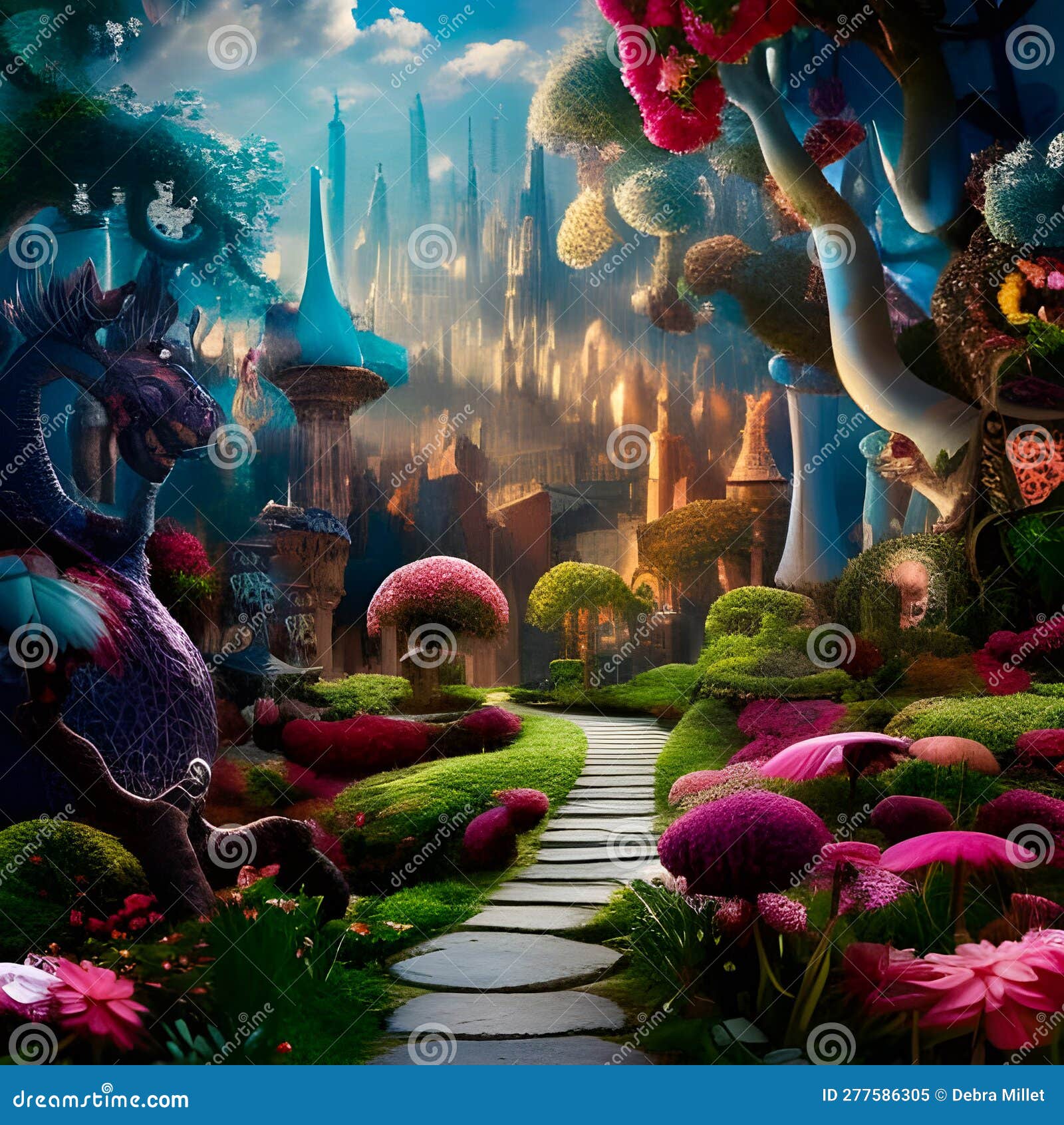 Whimsical, imaginary land stock image. Image of imaginary - 277586305