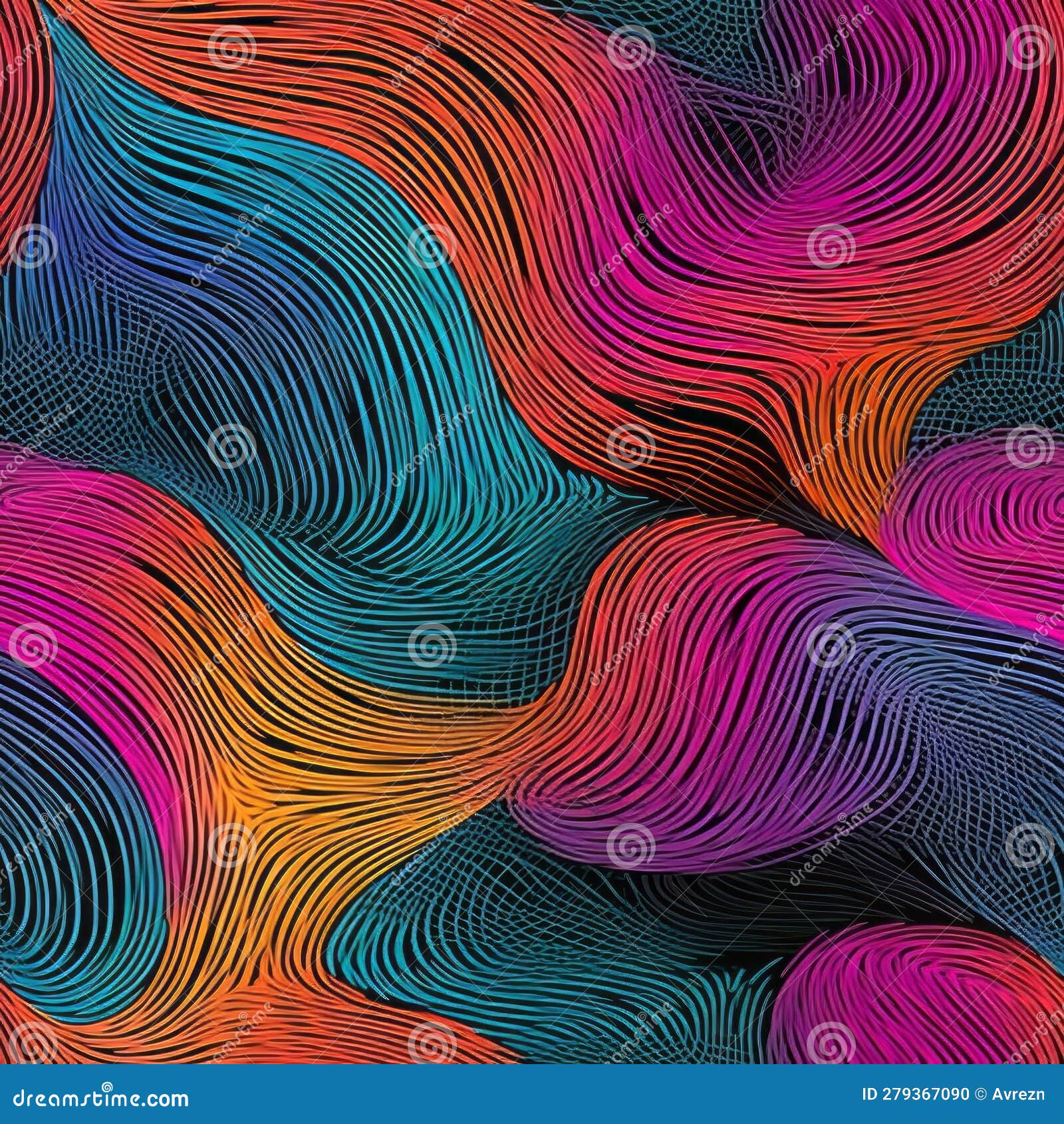 Whimsical Journey: Psychadelic Etch-a-Sketch Moire Seamless Pattern ...