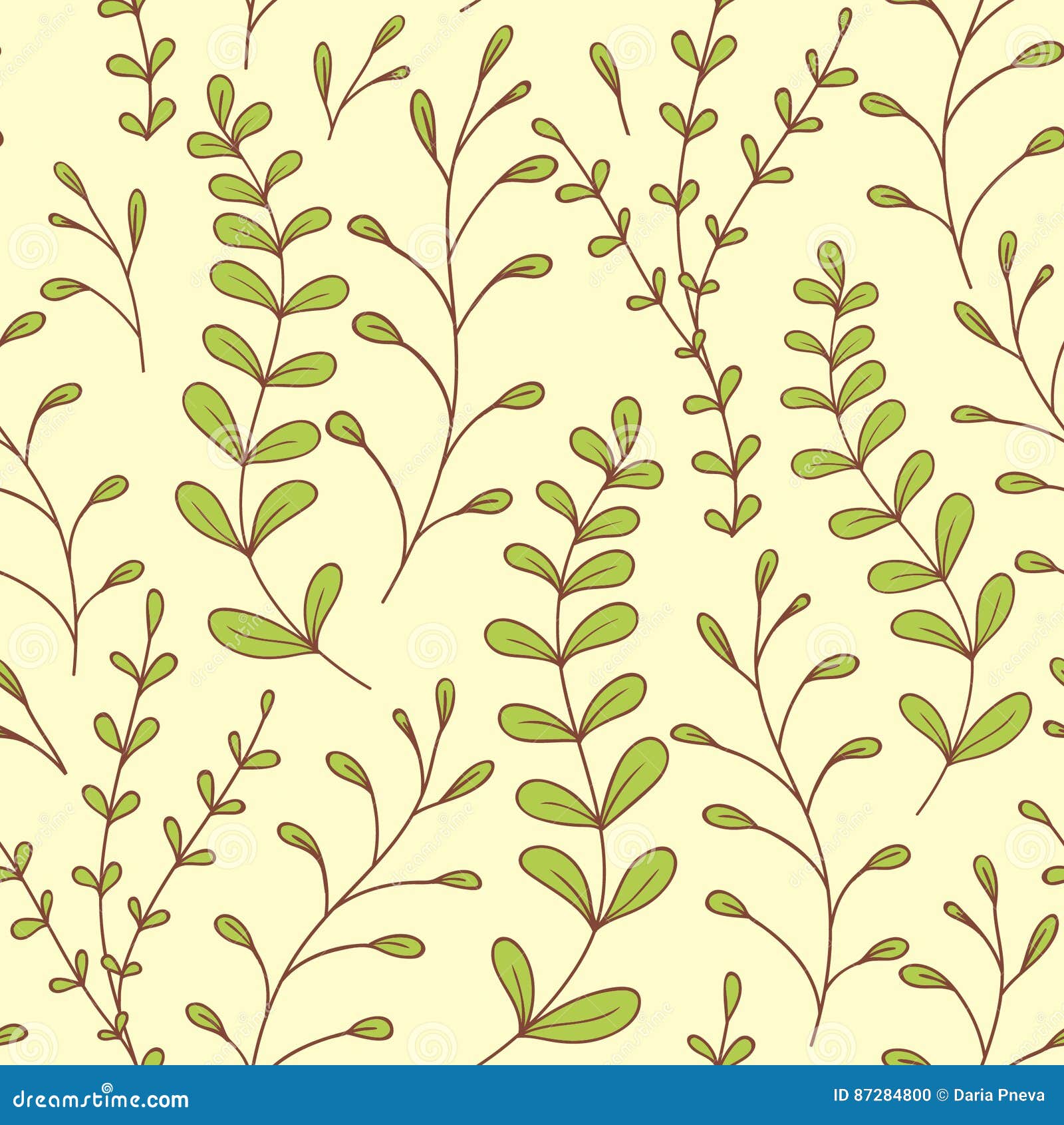 Whimsical Leaves Seamless Pattern. Vector Illustration | CartoonDealer ...