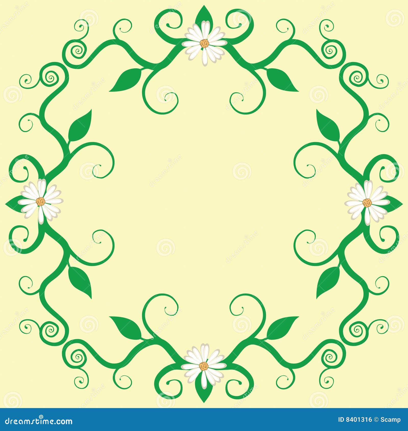 Whimsical Nature Vine Frame Stock Vector - Illustration of vector ...