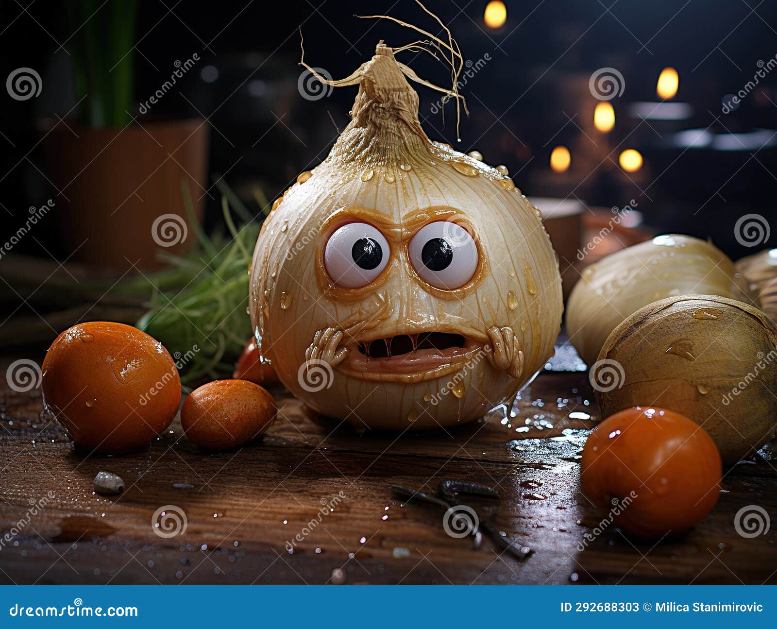 Whimsical Onion Character with Expressive Eyes and Funny Face on ...