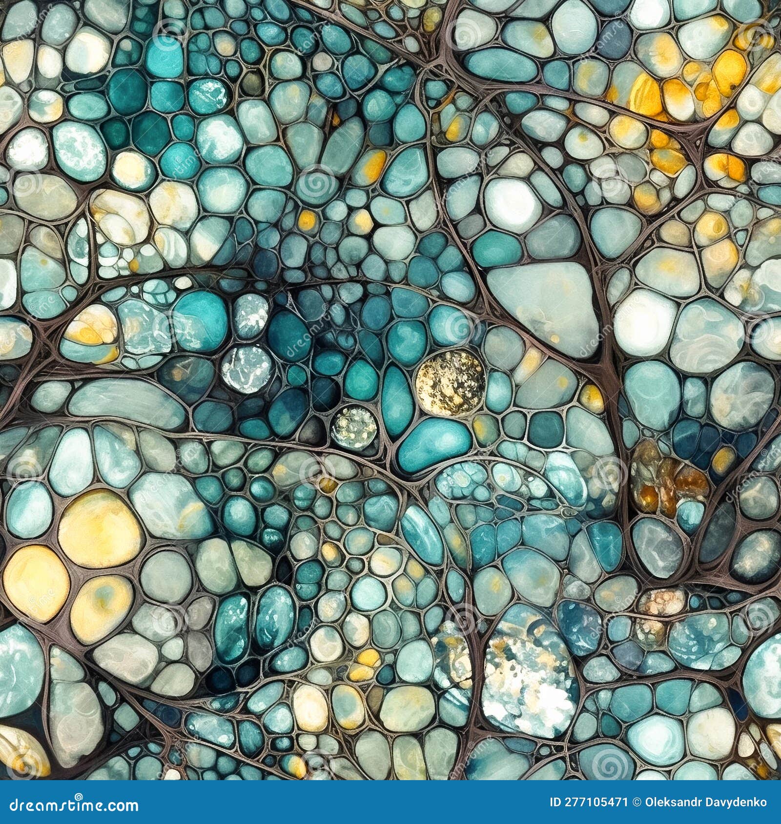 Whimsical Organic Seamless Pattern with Colorful Amusing Pebbles ...