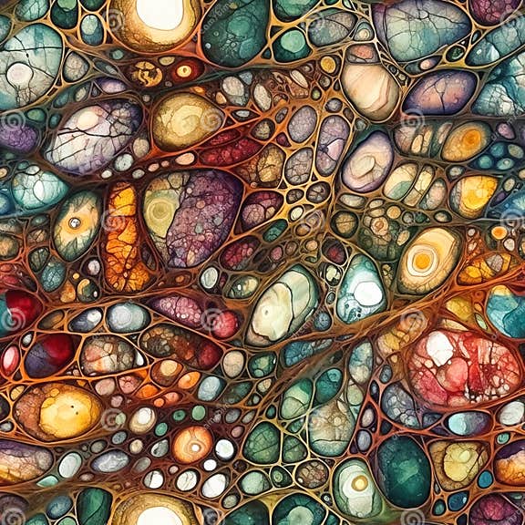 Whimsical Organic Seamless Pattern with Multicolor Amusing Pebbles ...