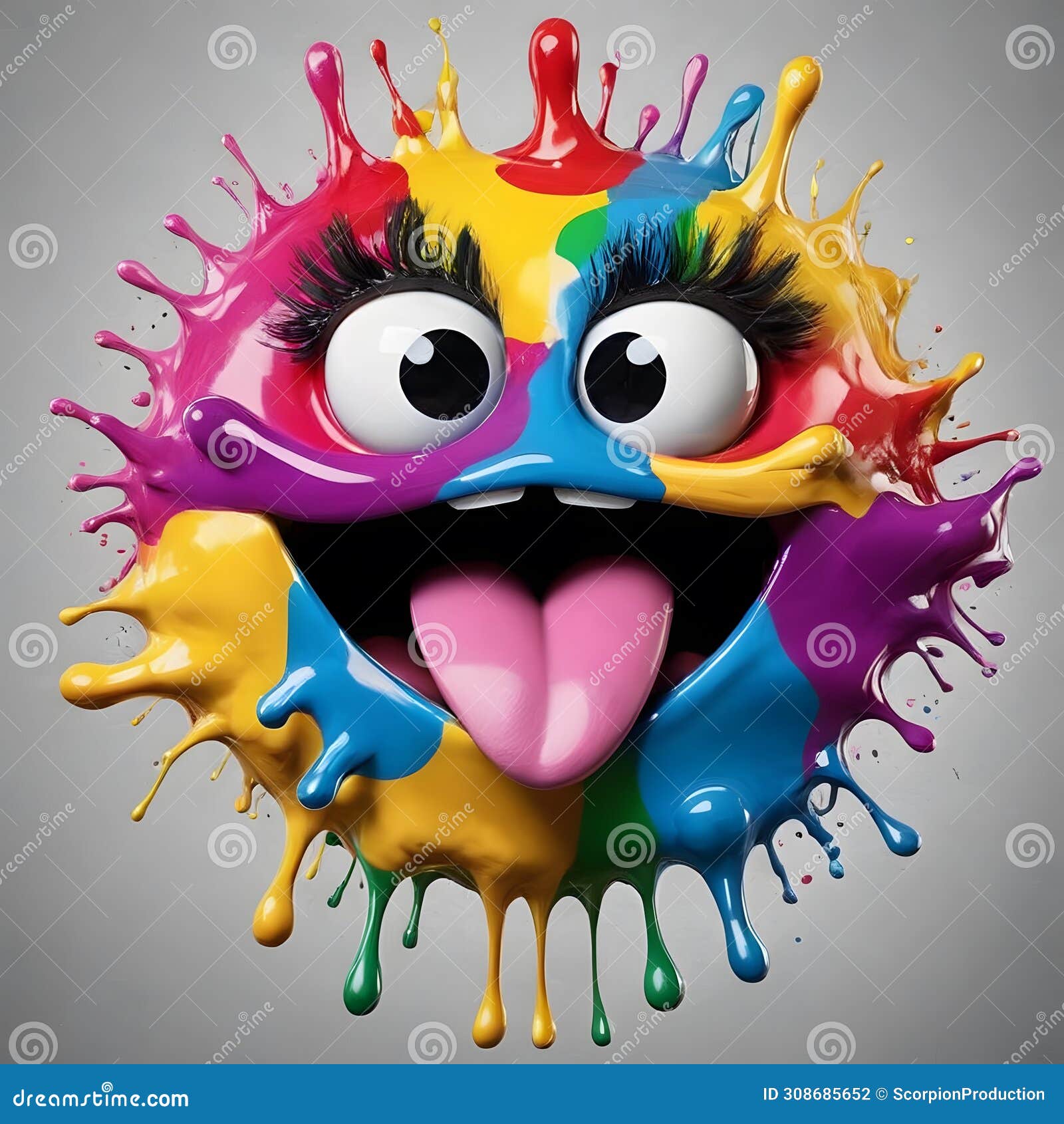 Whimsical Paint-Splattered Smile Stock Photo - Image of colorburst ...