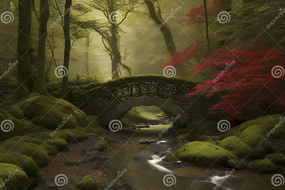 A Whimsical Path Winding through a Forest. Stock Illustration ...