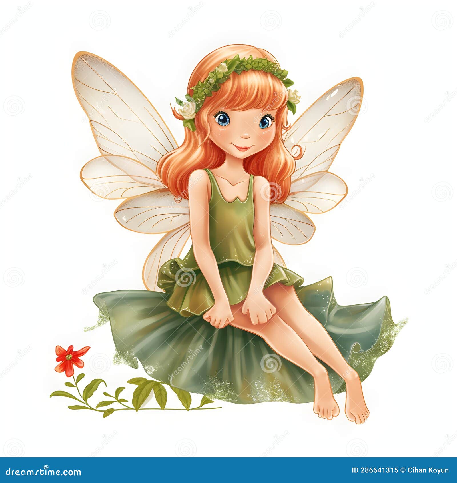Whimsical pixie dust scene stock illustration. Illustration of girl ...