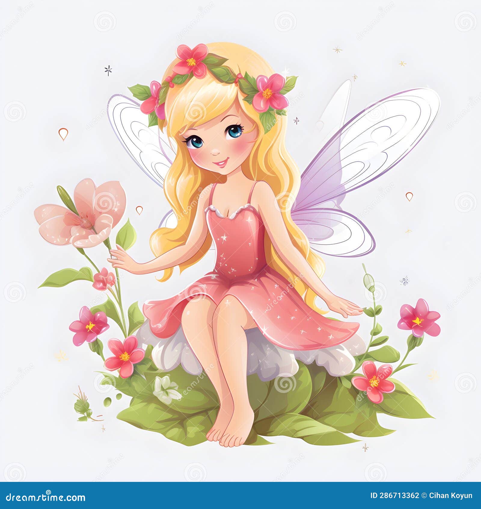Whimsical pixie dust scene stock illustration. Illustration of element ...