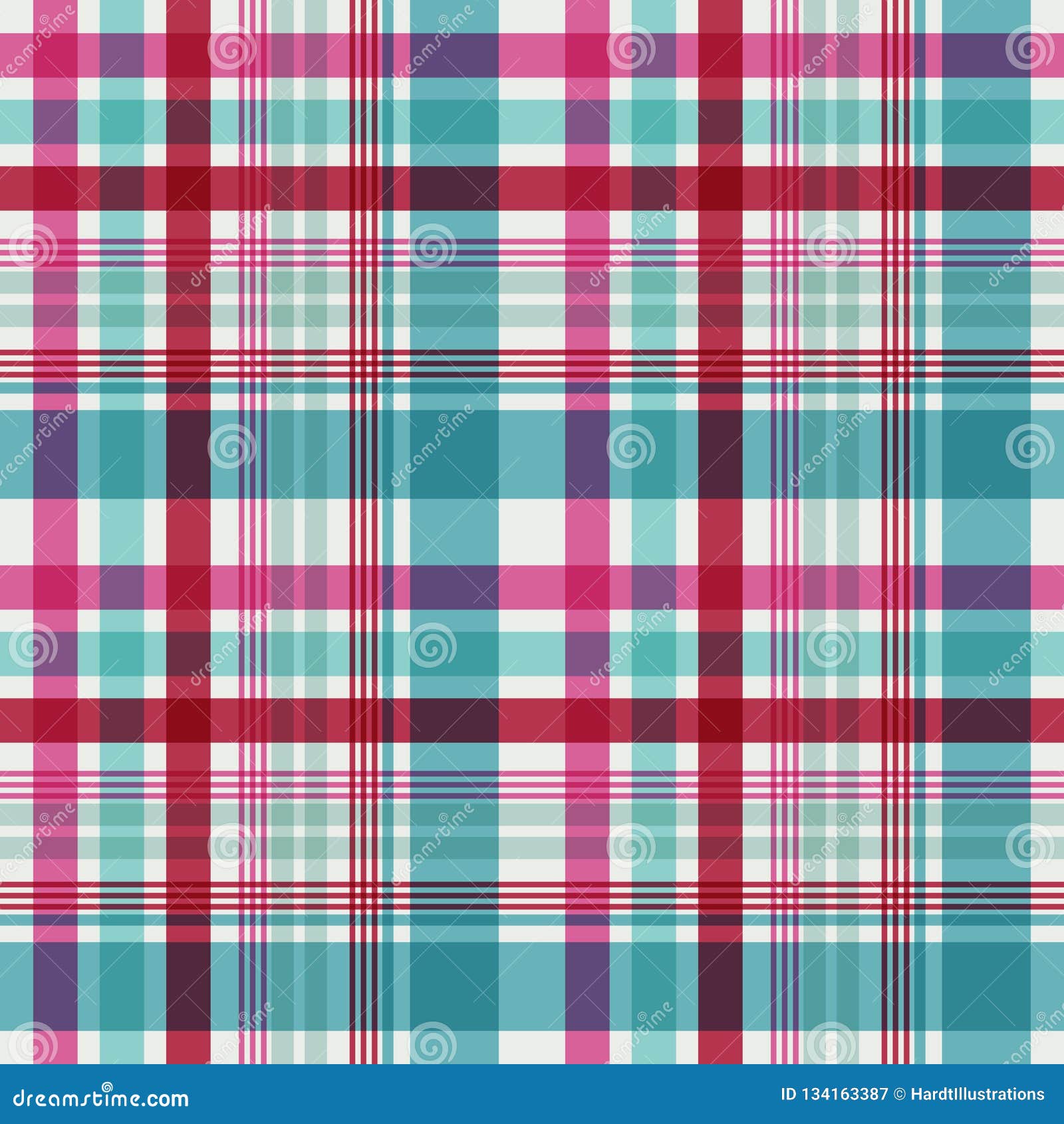 Pink and Blue Plaid Seamless Pattern Stock Vector - Illustration of ...