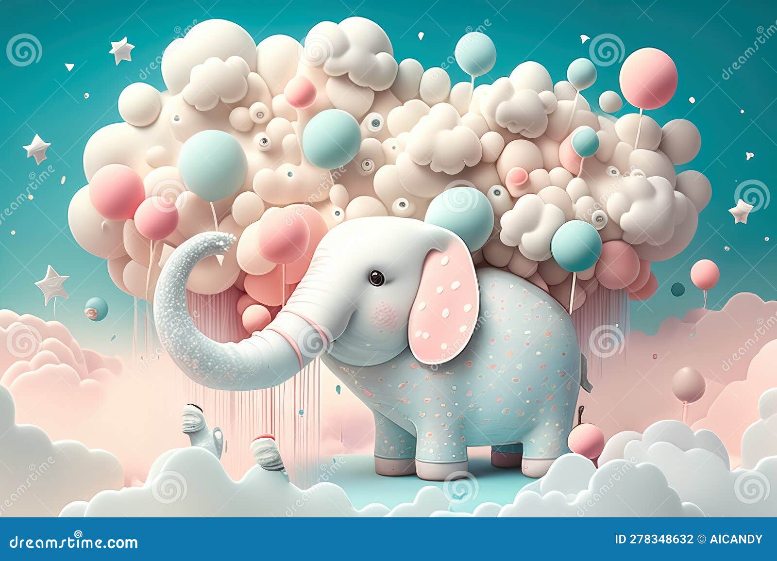 Whimsical and Playful Wallpaper Featuring Pastel-hued Clouds Shaped ...