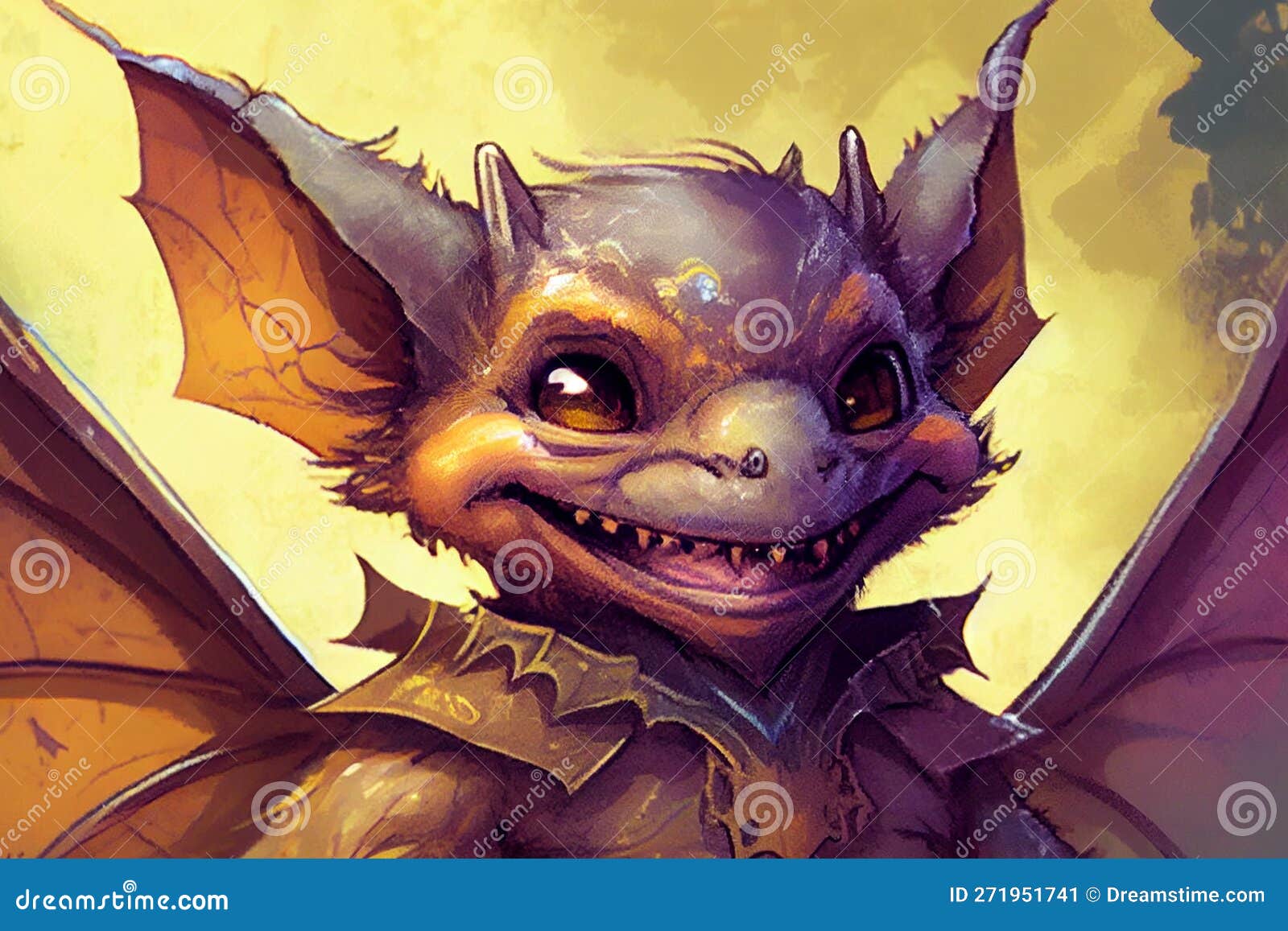 A Whimsical Portrait of a Charming and Amusing Bat, with Expressive ...