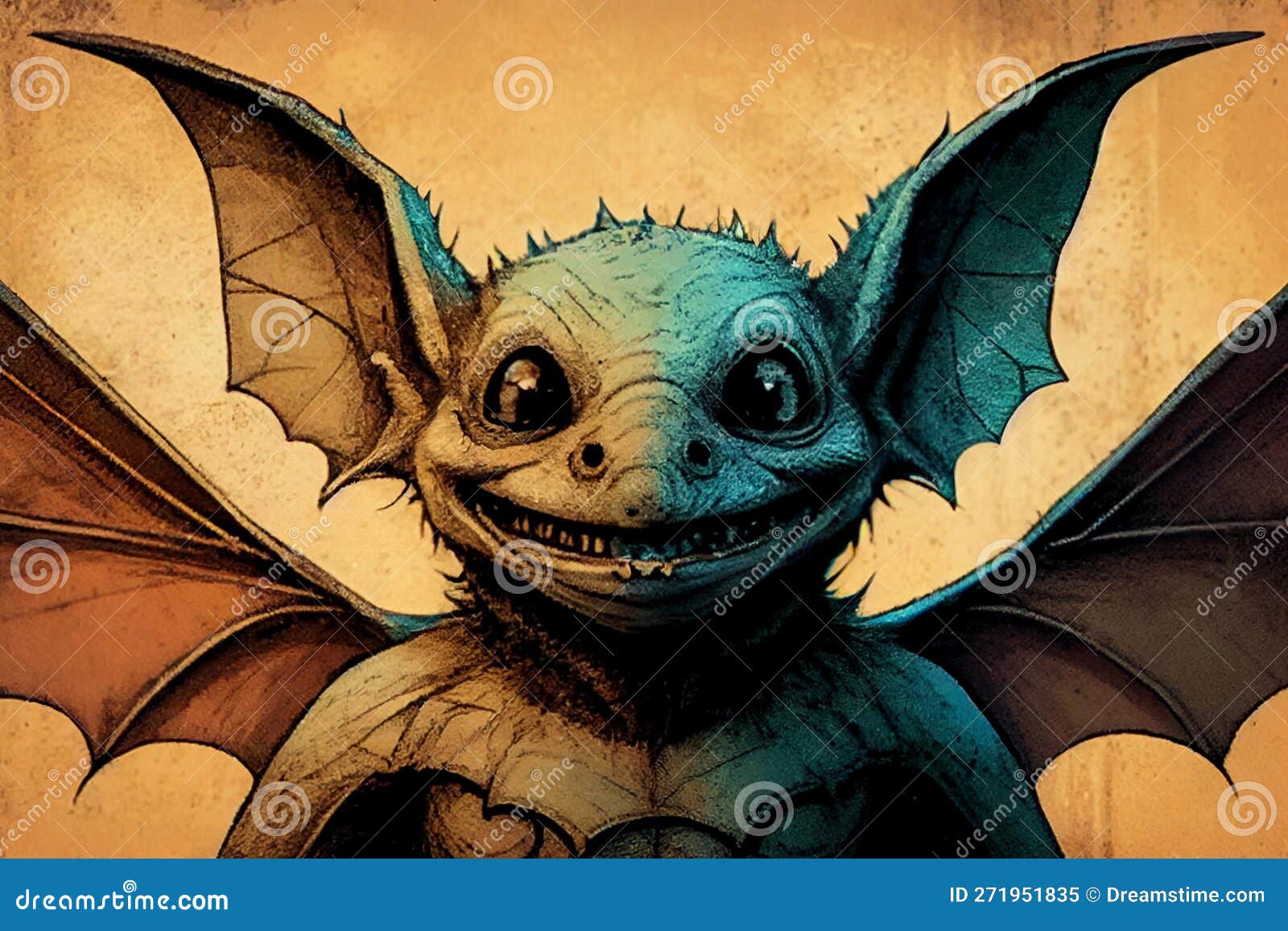 A Whimsical Portrait of a Charming and Amusing Bat, with Expressive ...