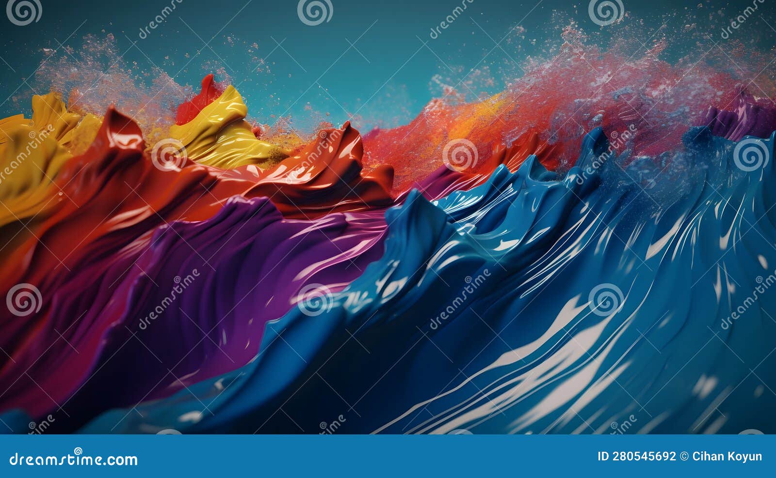 Whimsical Rainbow Bliss, Colorful Desktop Wallpaper Stock Illustration ...