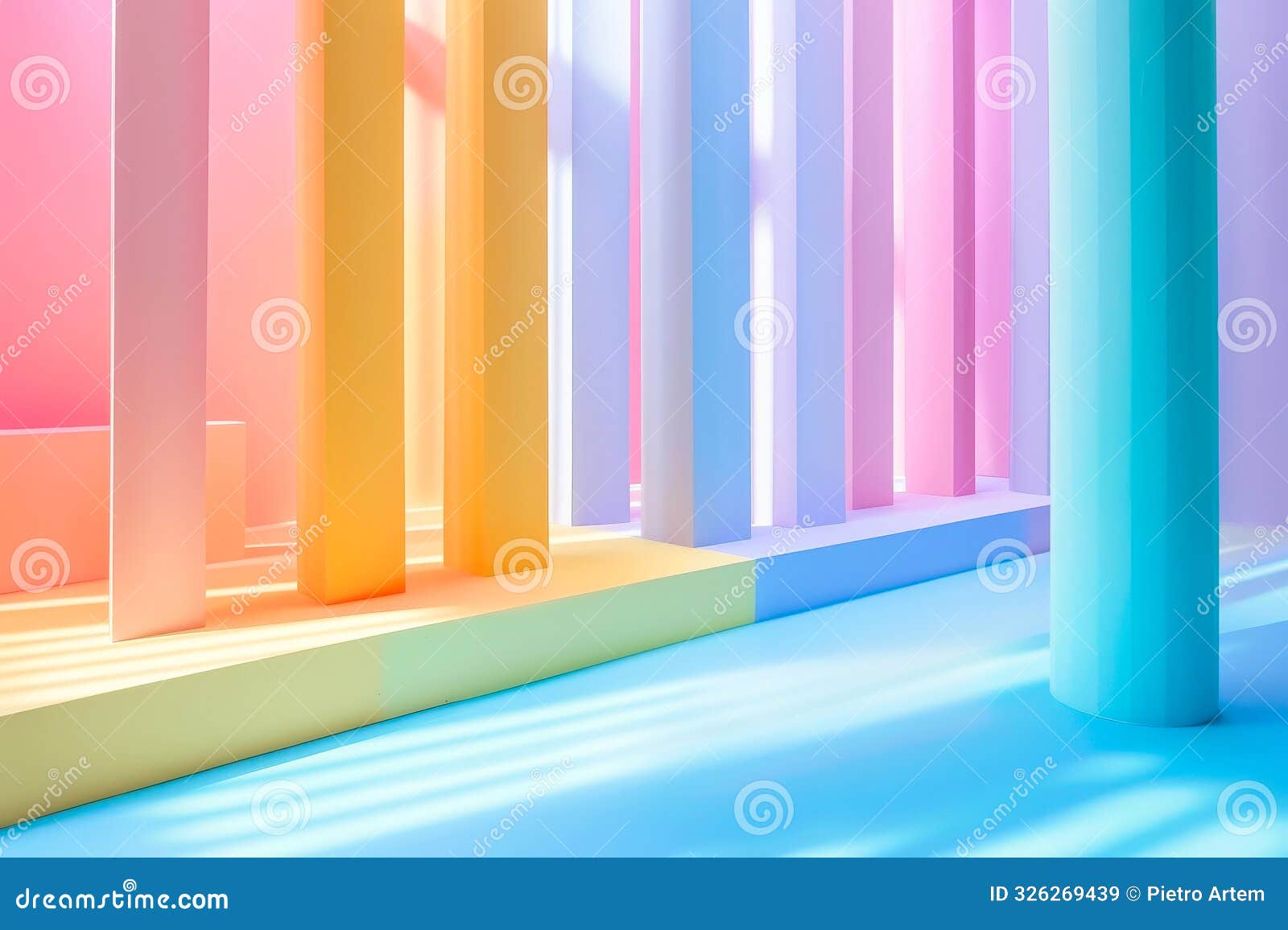 A Whimsical Rainbow of Soft, Curved Lines, Blending Colors in Harmony ...