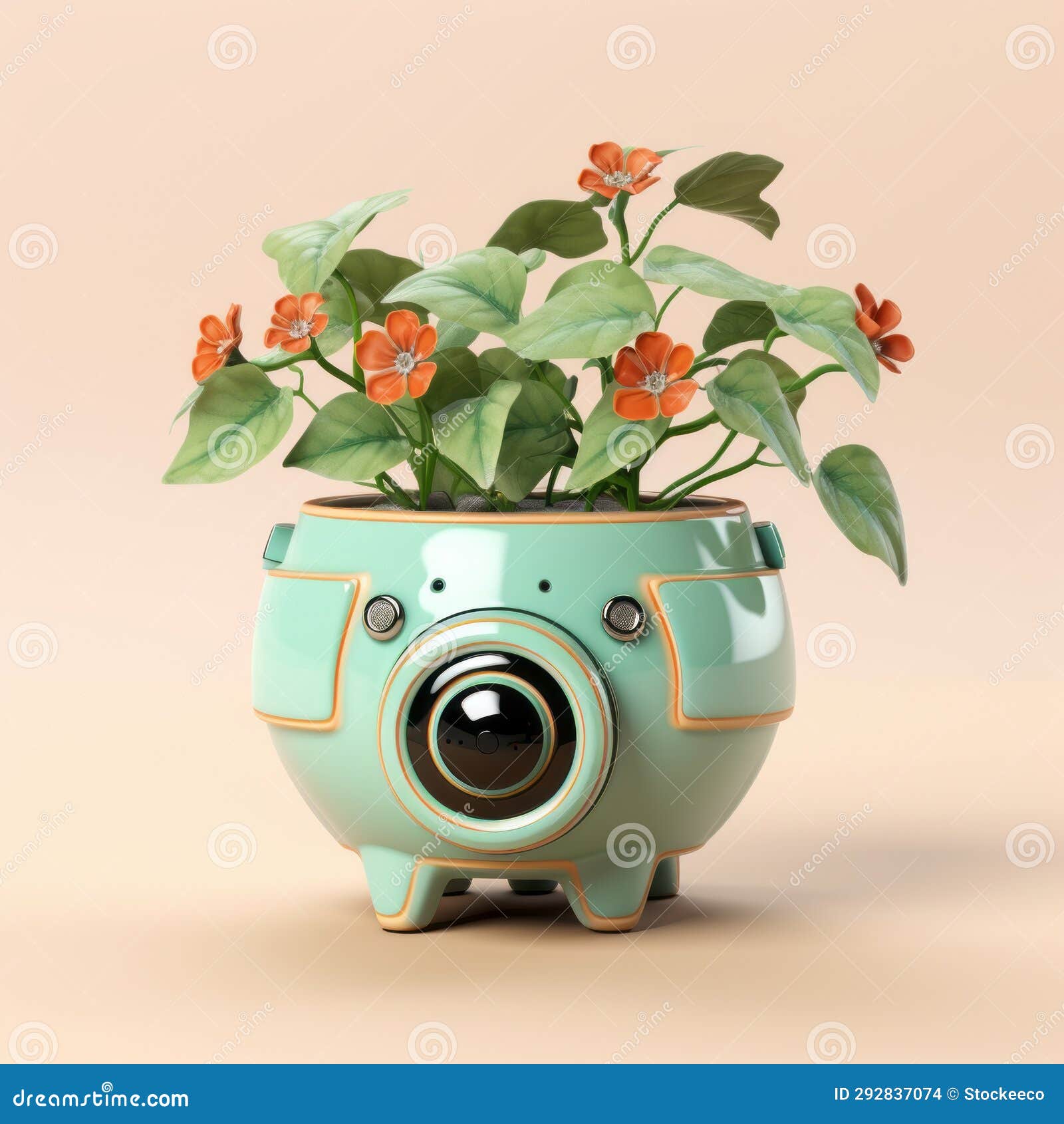Cute Handmade Pet Camera Flowerpot with Exquisite Detail Stock ...