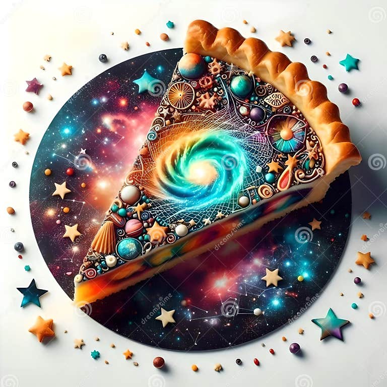 Whimsical Slice of Galactic Pie. a Cosmic Culinary Masterpiece Stock ...