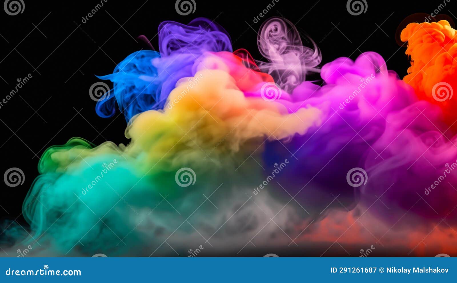 Whimsical Smoke Patterns: Multi-Colored Backdrop Stock Image - Image of ...