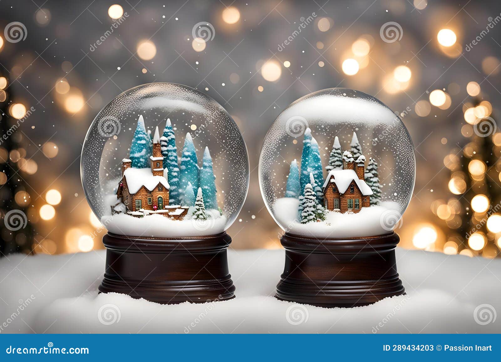Whimsical Snow Globe with a Miniature Winter Scene and Swirling Snow Stock Illustration ...