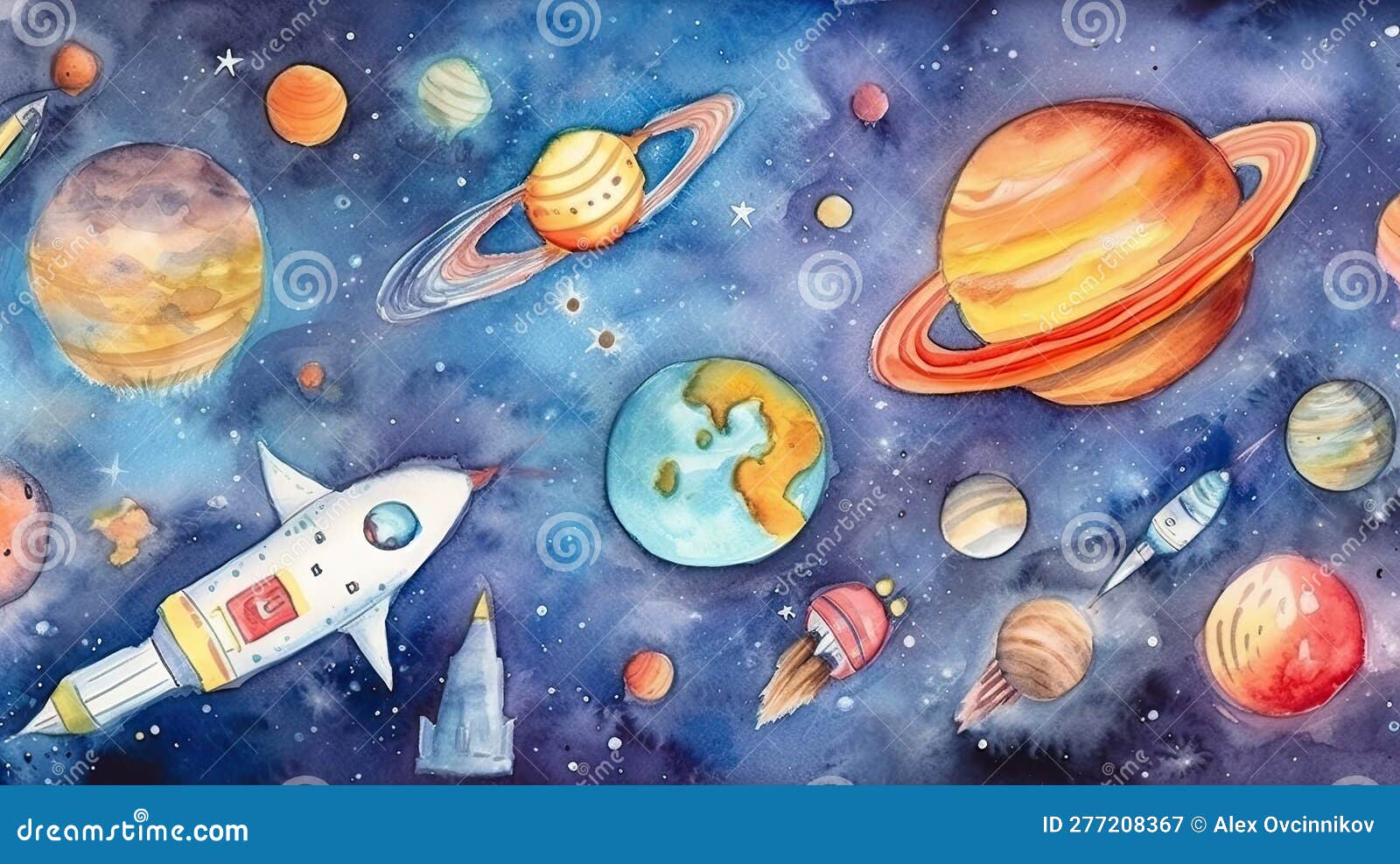 Whimsical Space Adventure for Kids. Stock Illustration - Illustration ...