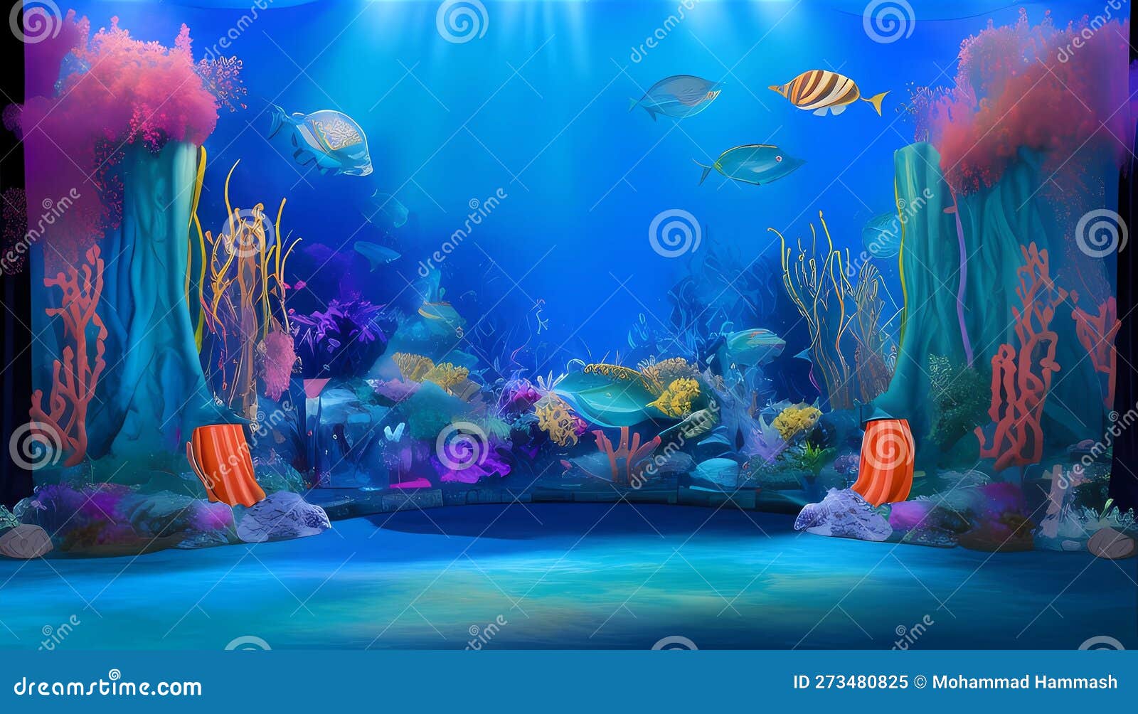 Whimsical Stage Backdrop, Made with Generative AI Stock Illustration ...