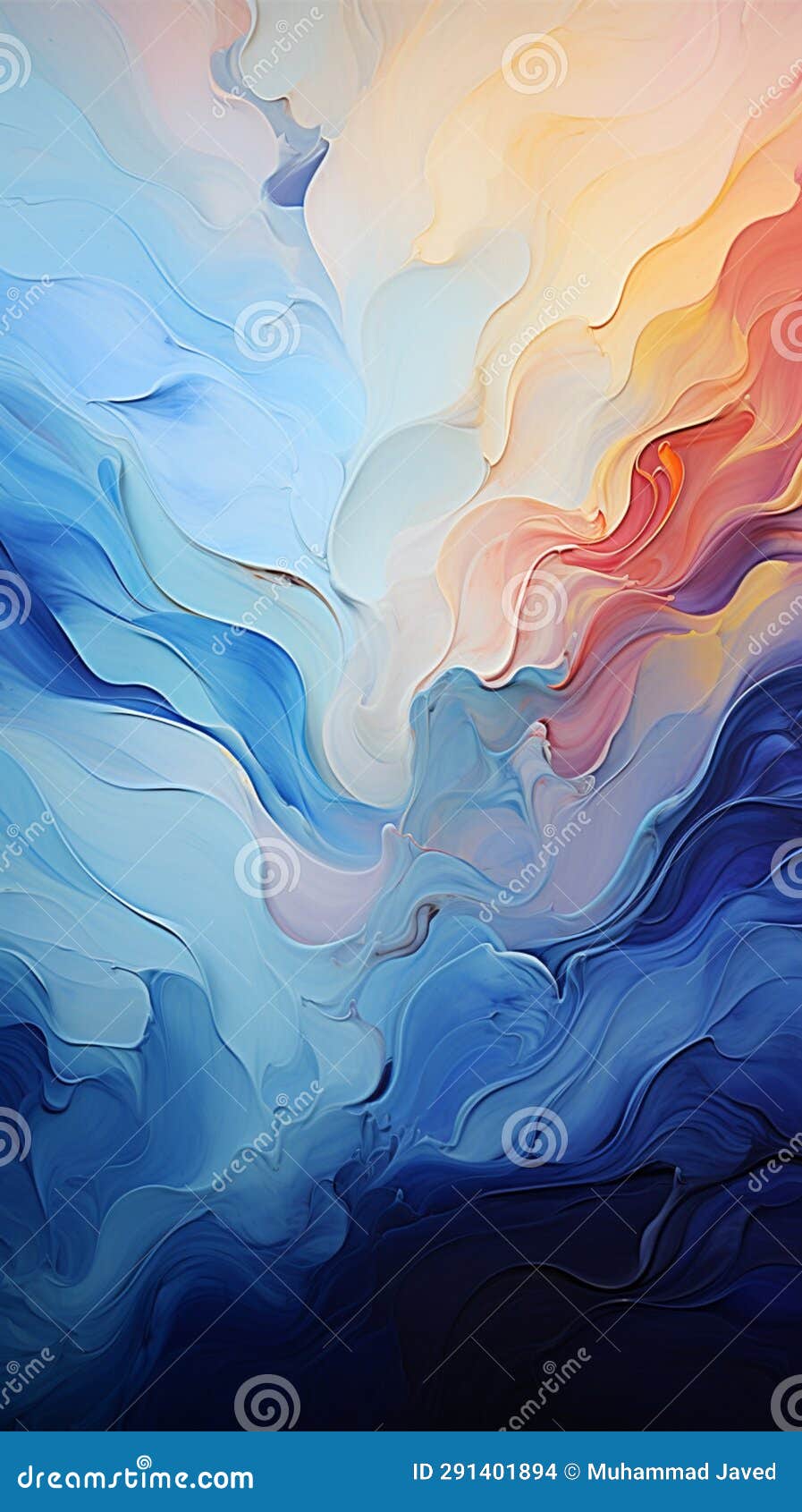 Whimsical Strokes Dance Across the Canvas, Forming a Captivating Blue ...