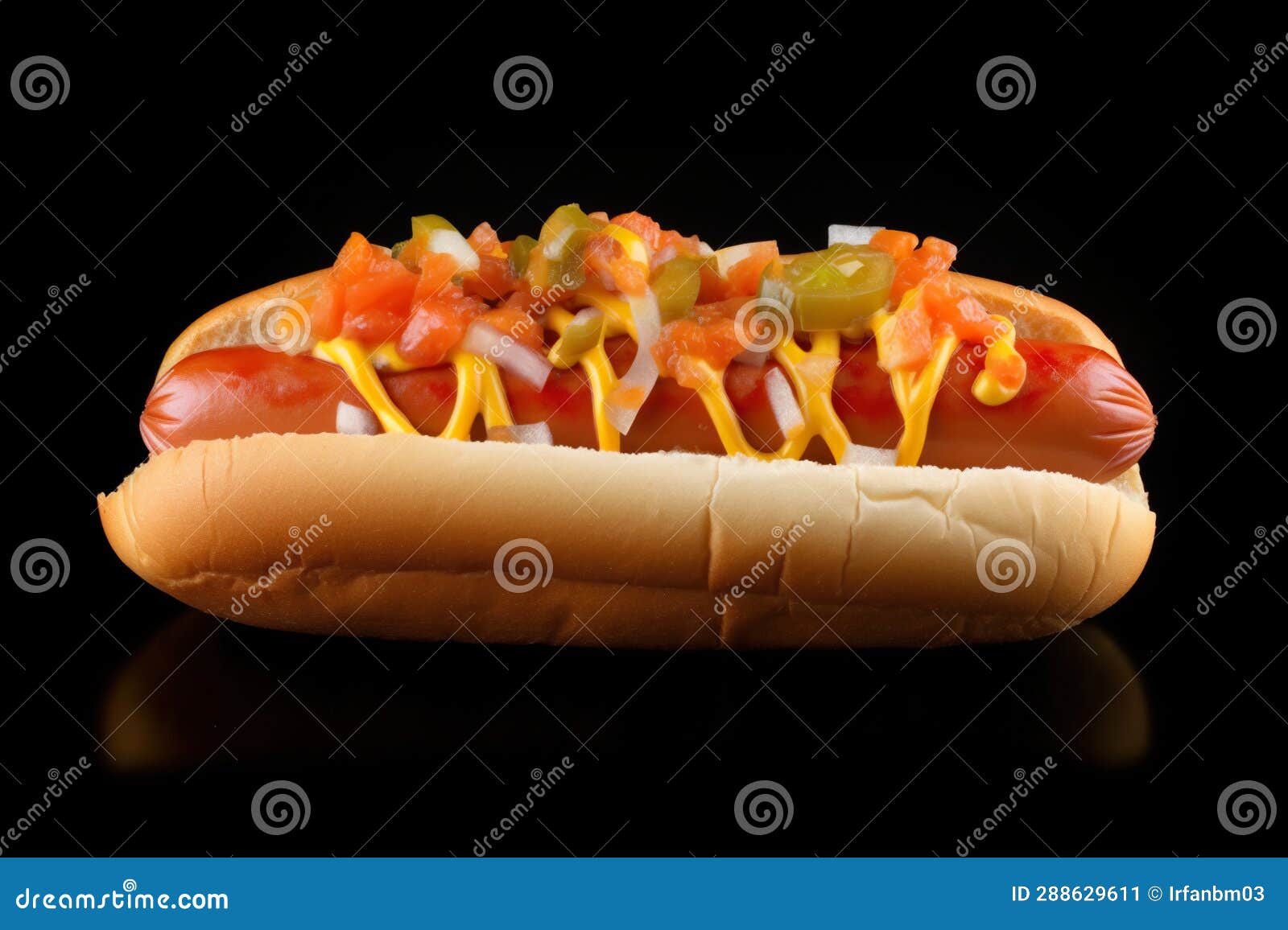 Whimsical Stylized Photo of Hot Dog with Playfully Exaggerated Details ... Whimsical Stylized Photo of Hot Dog with Playfully Exaggerated Details ...