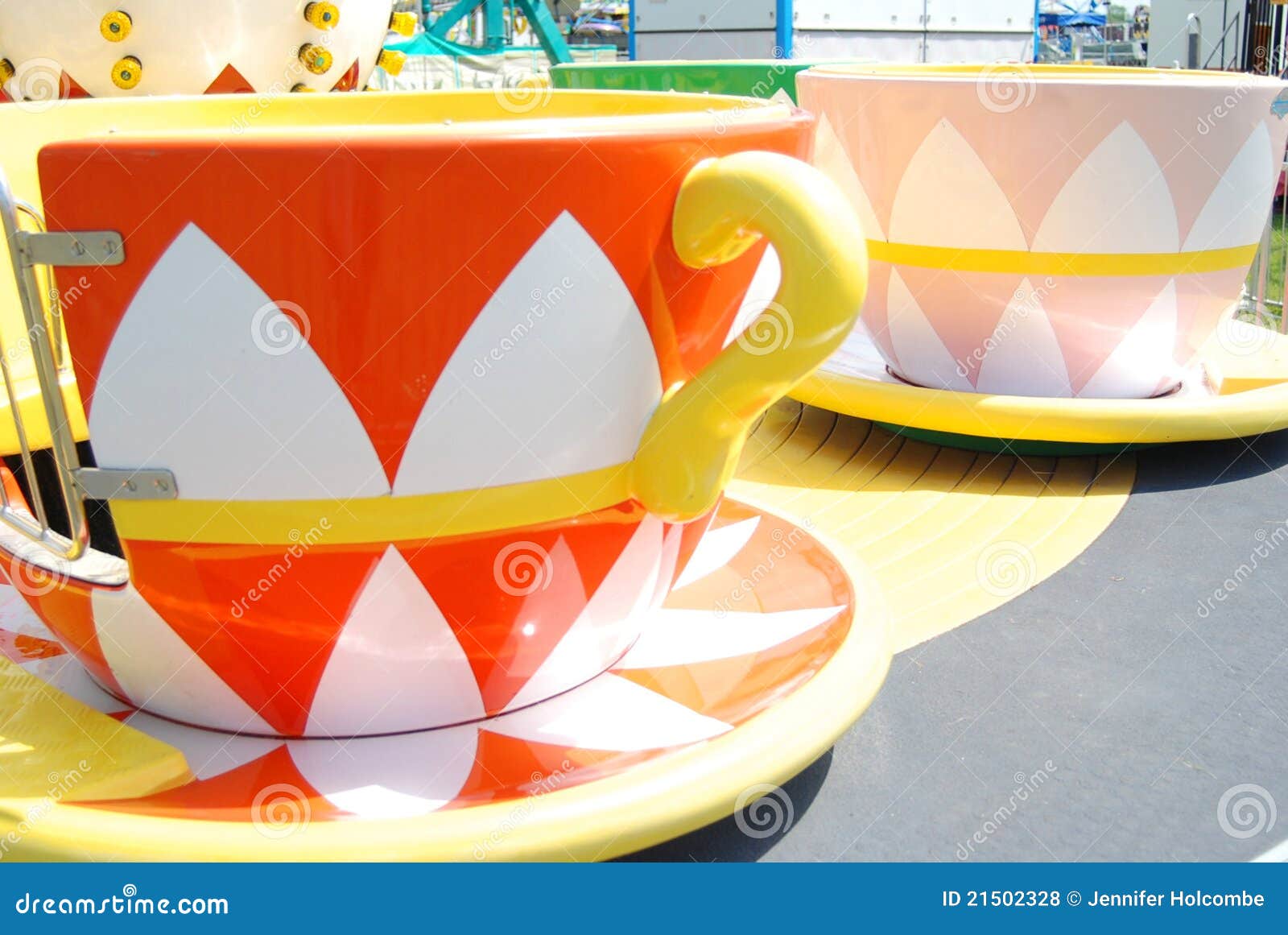 Whimsical Tea Cup Rides at a Carnival Stock Photo - Image of amusement ...