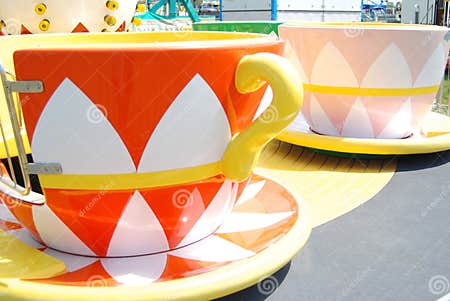 Whimsical Tea Cup Rides at a Carnival Stock Photo - Image of amusement ...