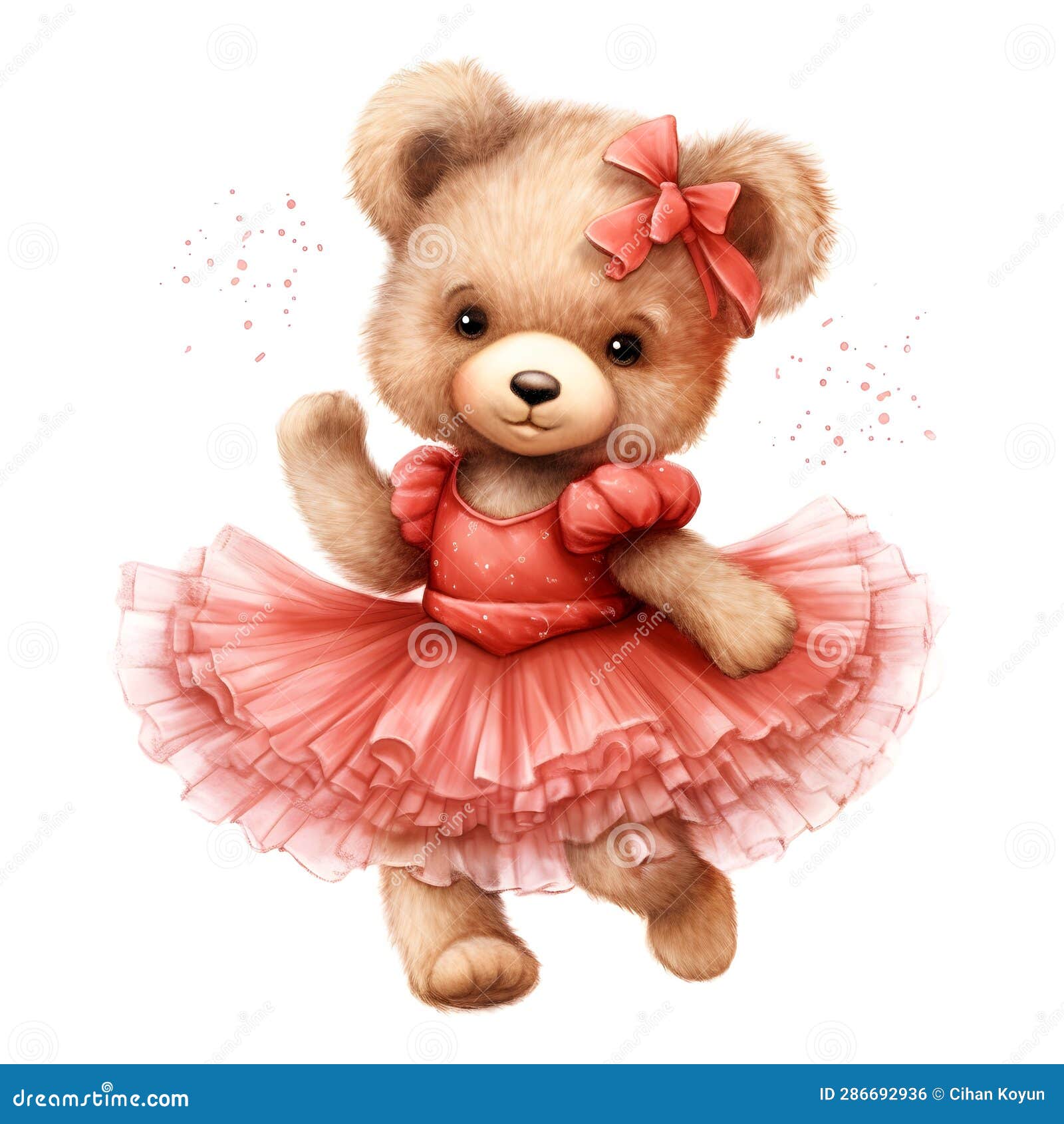 Whimsical Teddy Dance Scene Stock Illustration - Illustration of cute ...