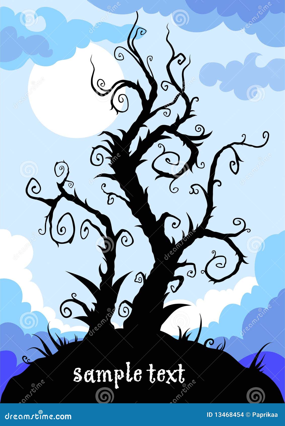 Whimsical tree stock vector. Illustration of retro, nature - 13468454